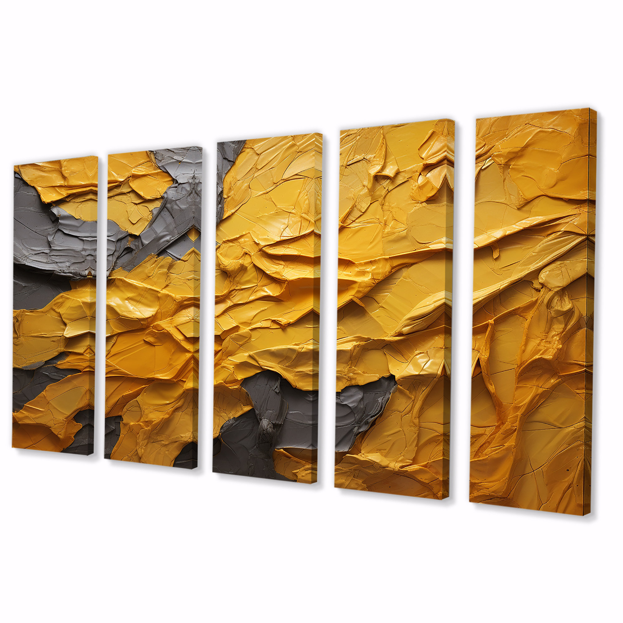 Ivy Bronx Vibrant Solstice Mustard Yellow - Abstract Wall Art For ...