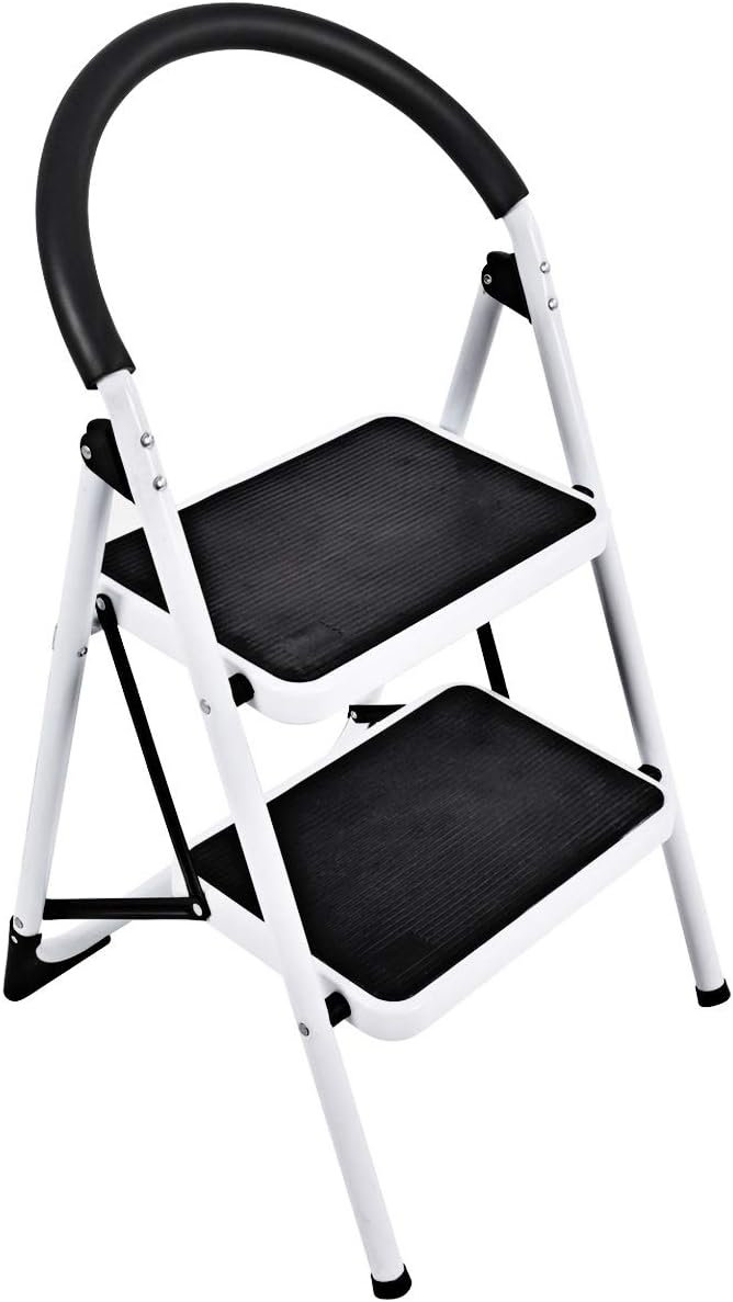 WFX Utility™ Step Ladder, Heavy Duty Folding 2 Step Ladder Step Stool ...