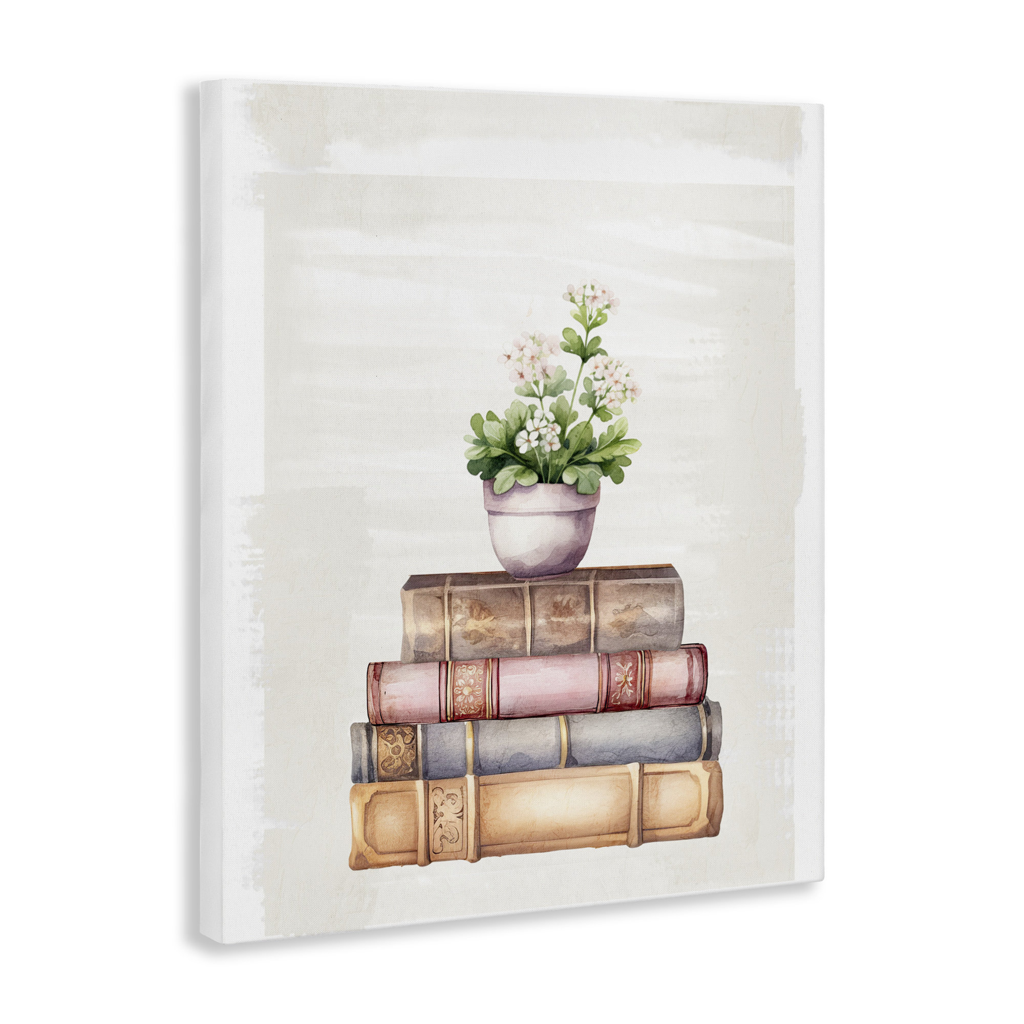 Red Barrel Studio® Floral Pot & Vintage Books Canvas, design by Kim ...