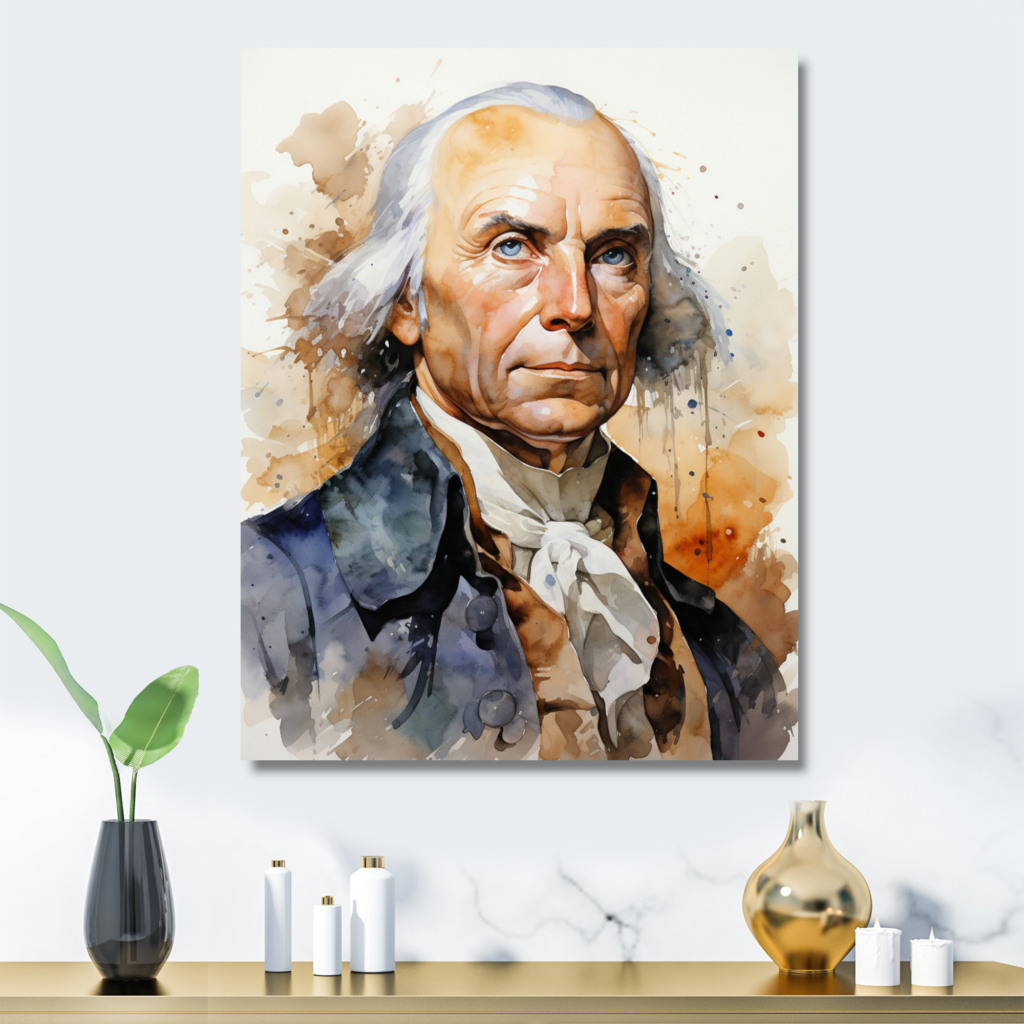 Design Art James Madison Portrait - President/Political Metal Art Print ...