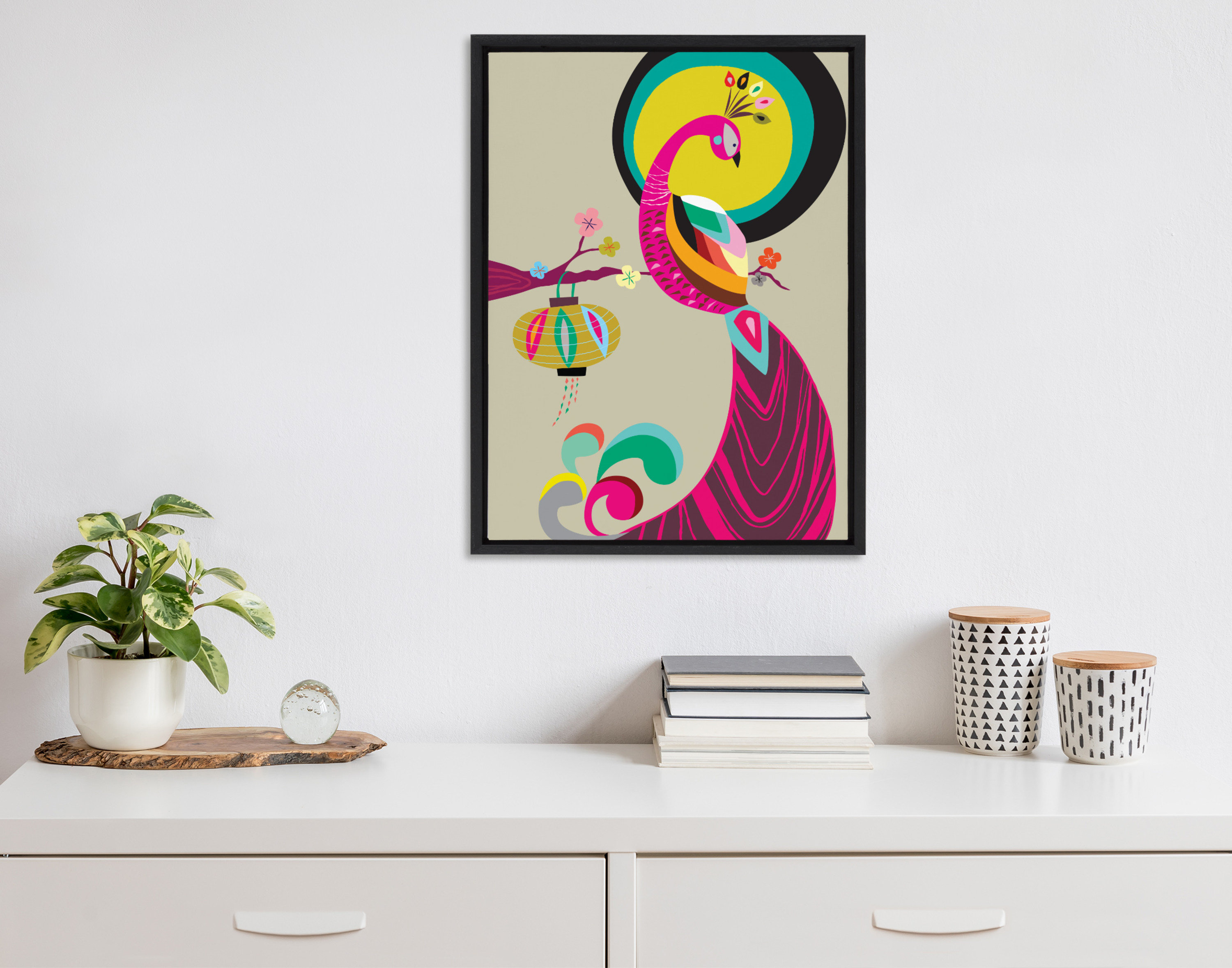 Beachcrest Home Shalyce Peacock Framed Canvas by Rachel Lee of My Dream ...