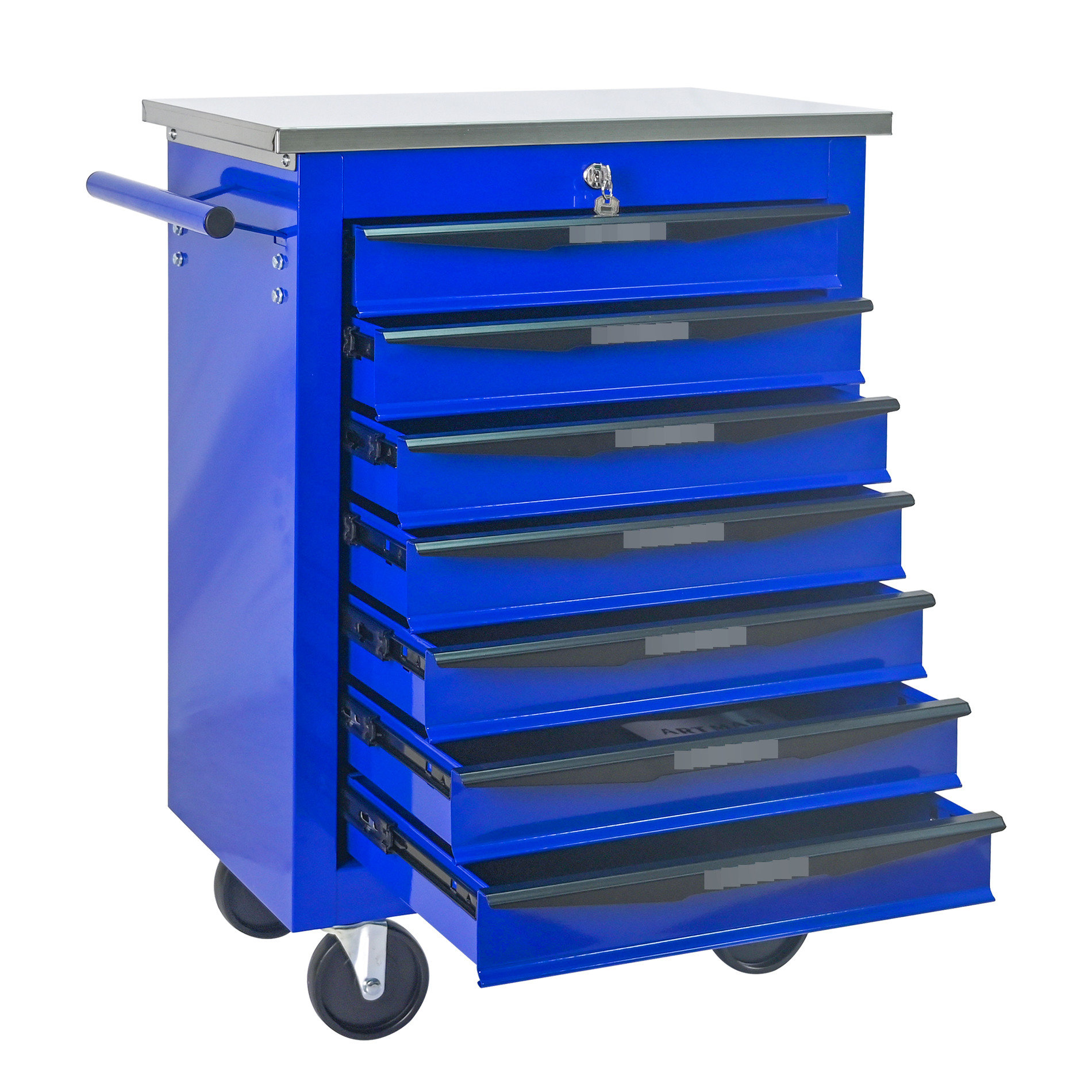 WFX Utility™ 7 Drawers, Metal Tool Cart, Wheels, Stainless Steel Roof ...