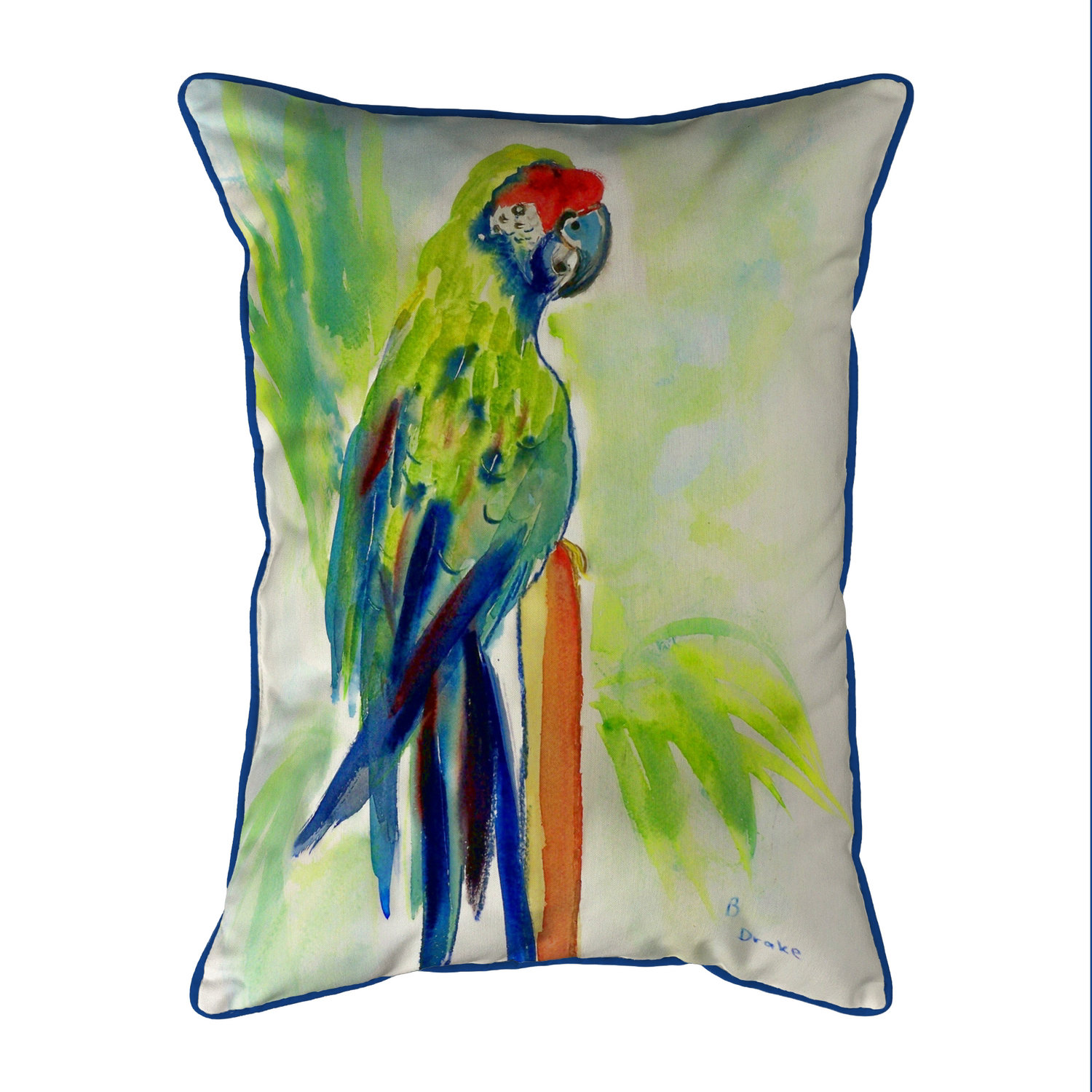 Betsy Drake Interiors Parrot Parrot Outdoor Square Pillow Cover ...