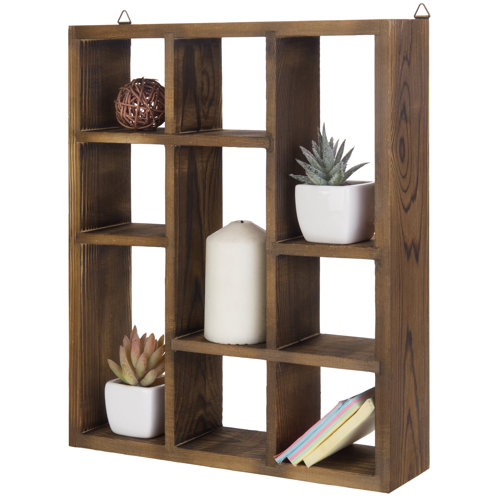 Loon Peak® Rashid 9 Piece Pine Solid Wood Cube Shelf | Wayfair
