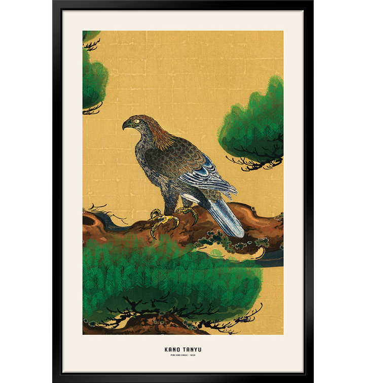 ATX Art Group LLC Kano Tanyu - Pine And Eagle Framed On Canvas by Kano ...