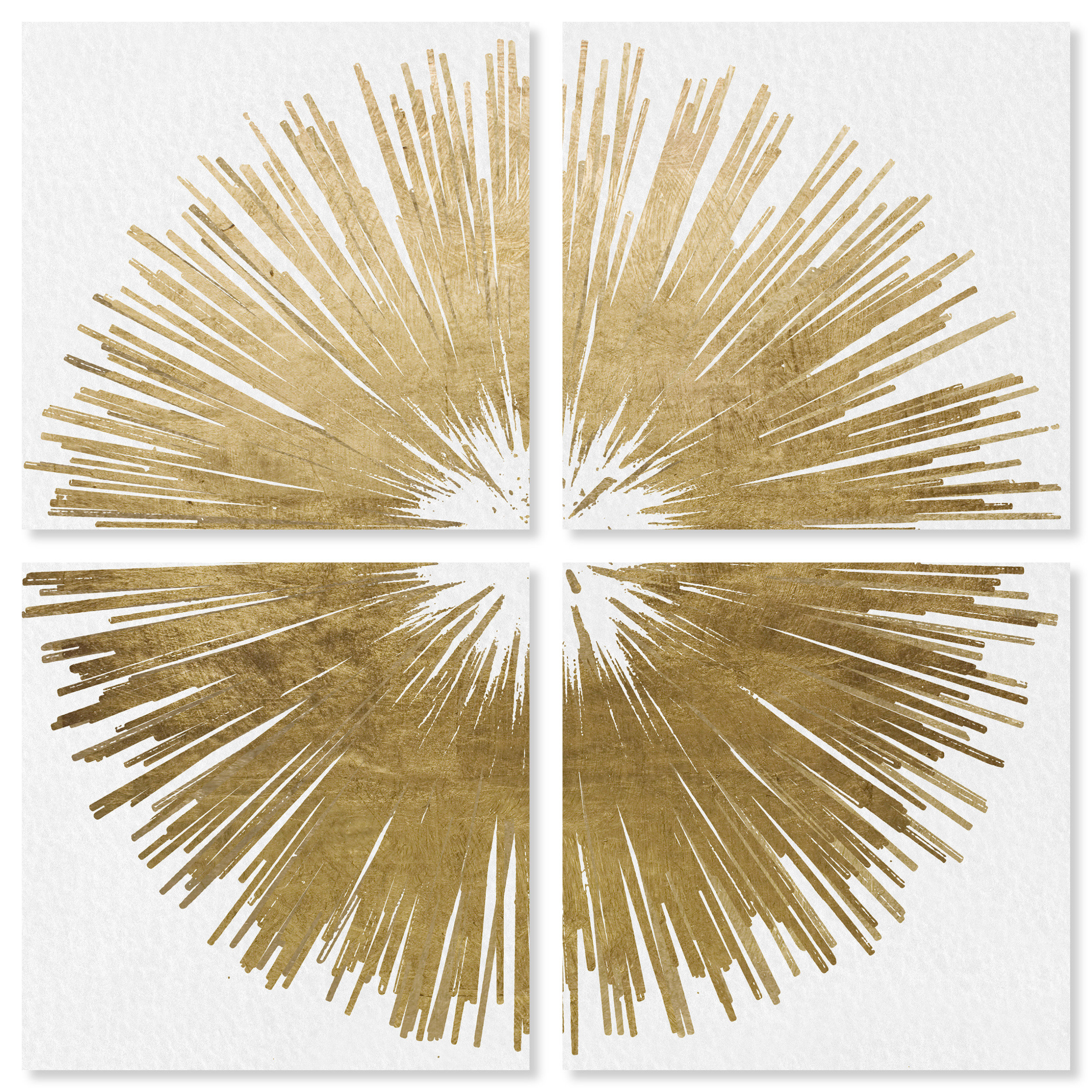 Oliver Gal Prints Abstract Explosion Modern Gold - 4 Piece on Wrapped ...