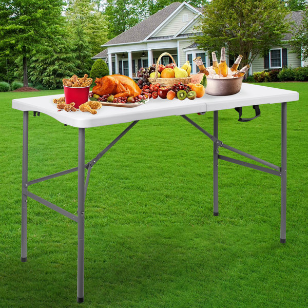 Mean yeah 4 ft Portable Folding Table, Plastic Table, with Carrying ...