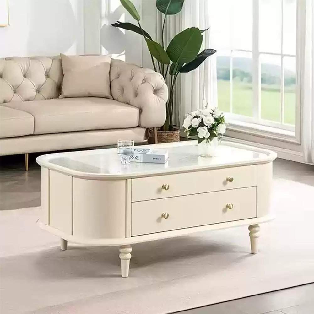Creature B Comforts Cream white coffee table | Wayfair