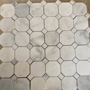 The Tile Square Honed Eastern White 2" Octagon Marble Mosaic Wall ...