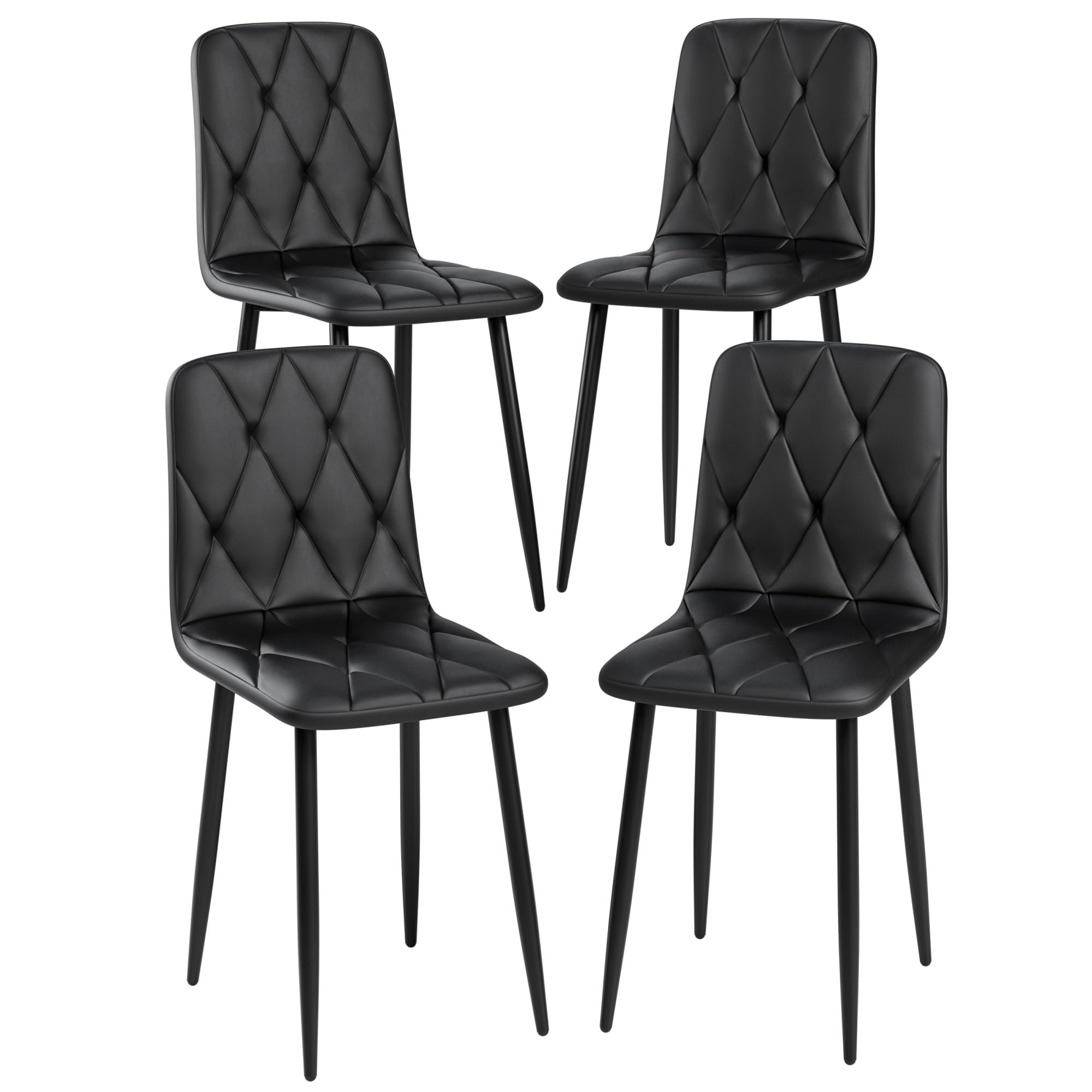 George Oliver lack PU Leather Dining Chairs Set of 4 | Wayfair