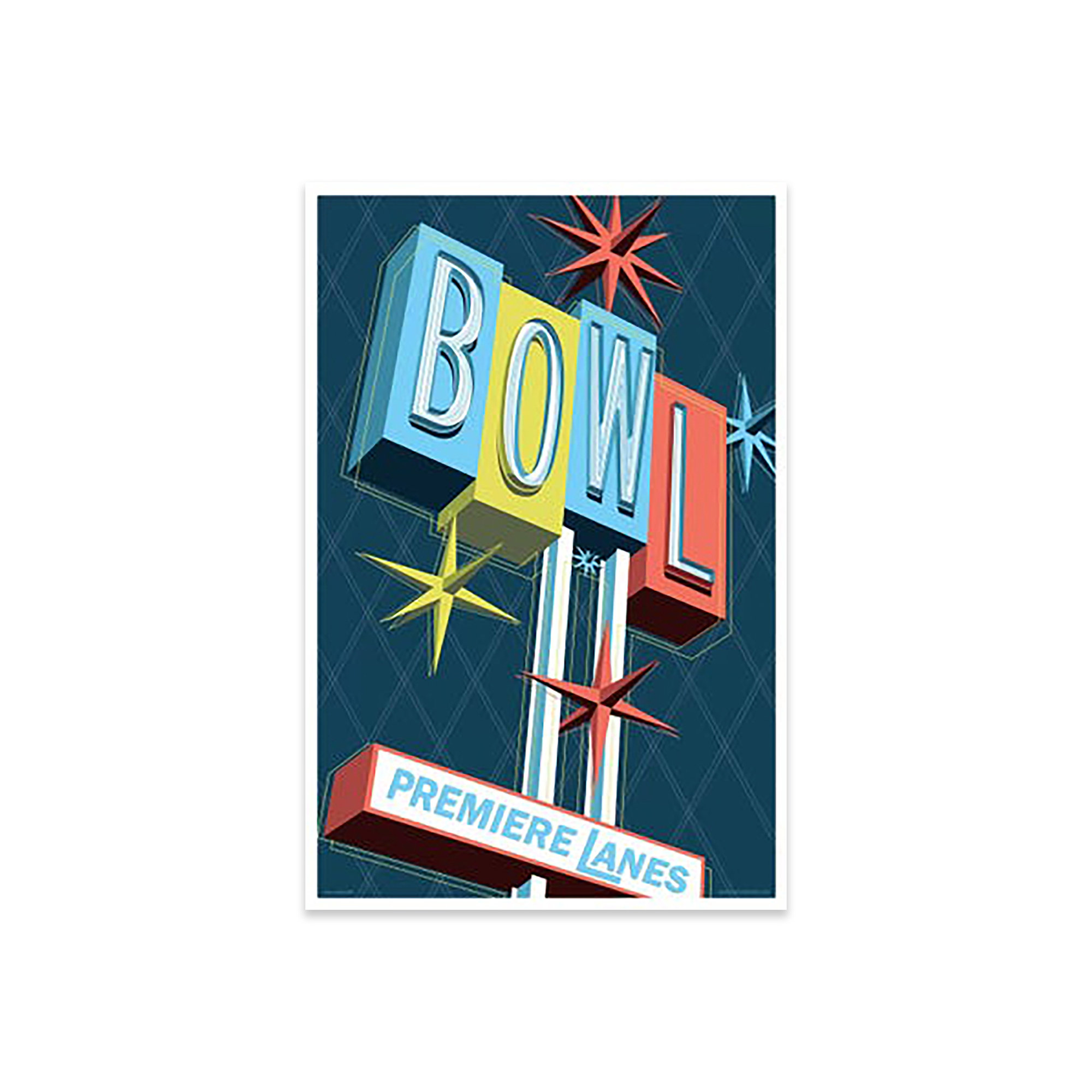 Hokku Designs Premier Lanes Bowling Travel by Jim Zahniser - Unframed ...