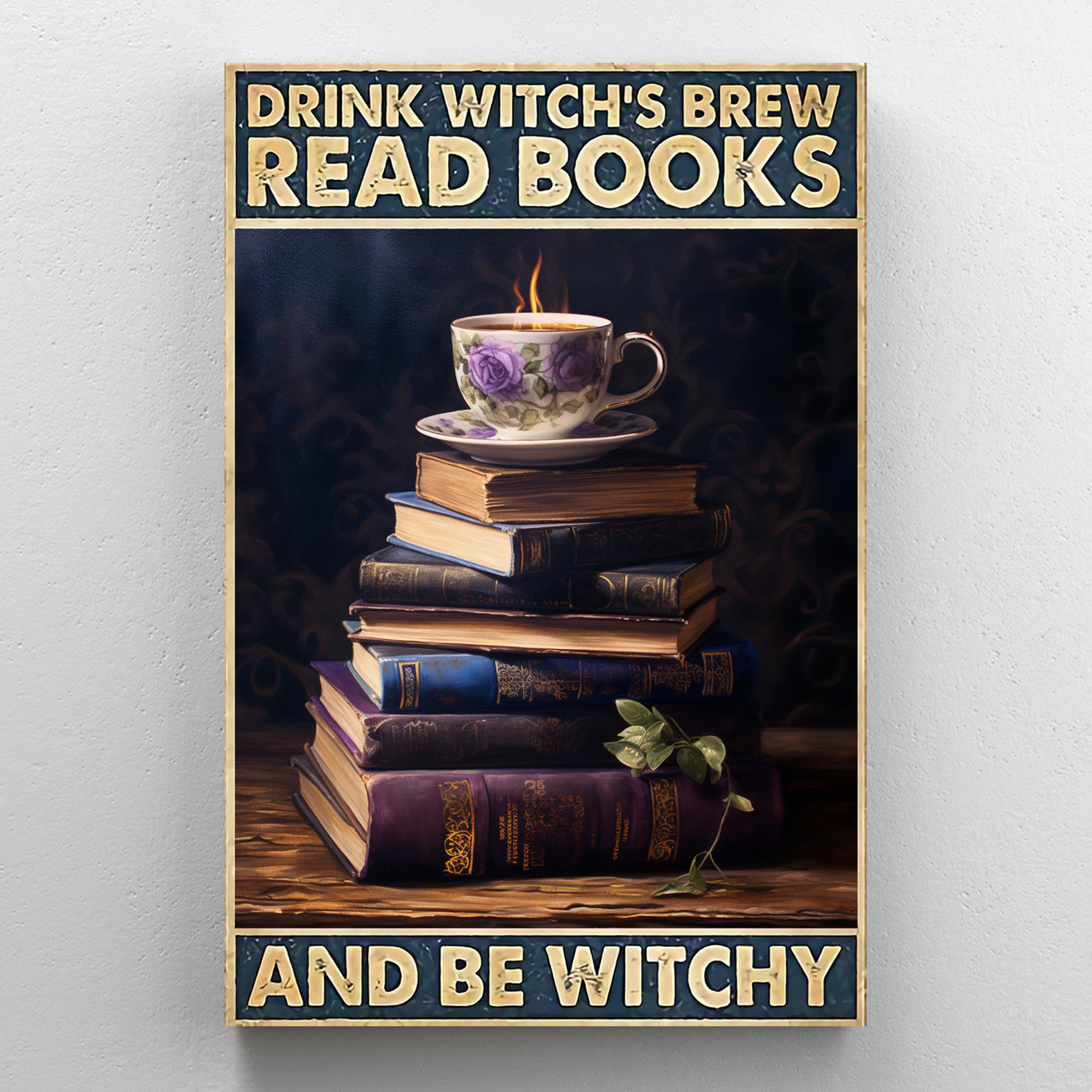 Trinx Laido Drink Witchs Brew And Read Books On Canvas Graphic Art ...