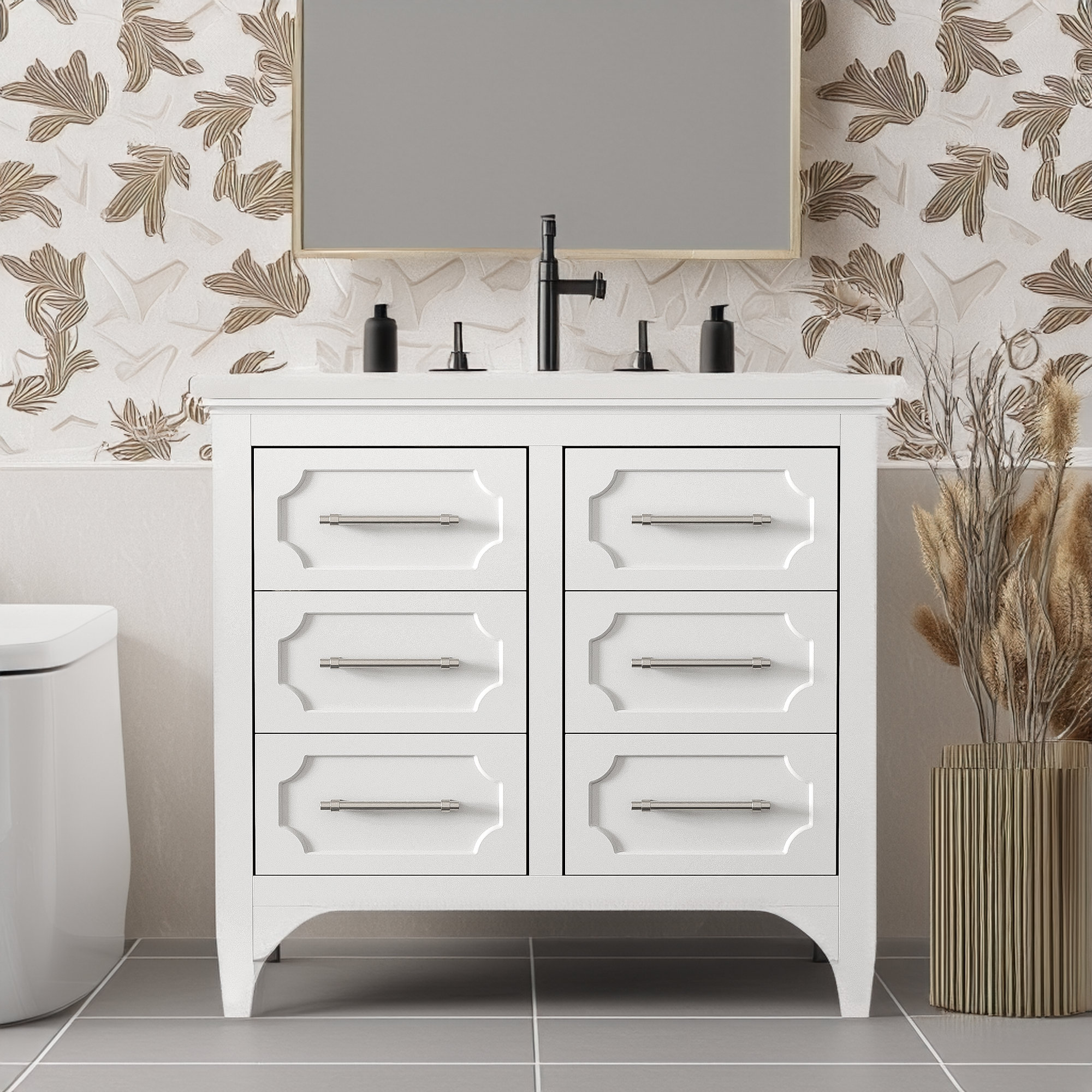 lonloo pati 4 Drawers Bathroom Vanity With Sink | Wayfair