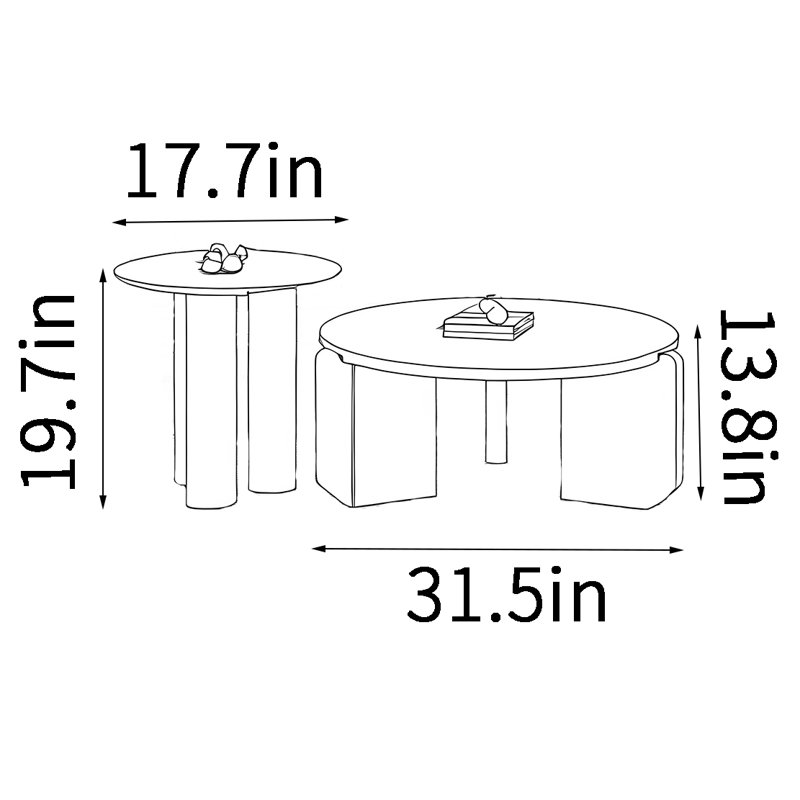 AWORET Round natural cave stone coffee table | Wayfair