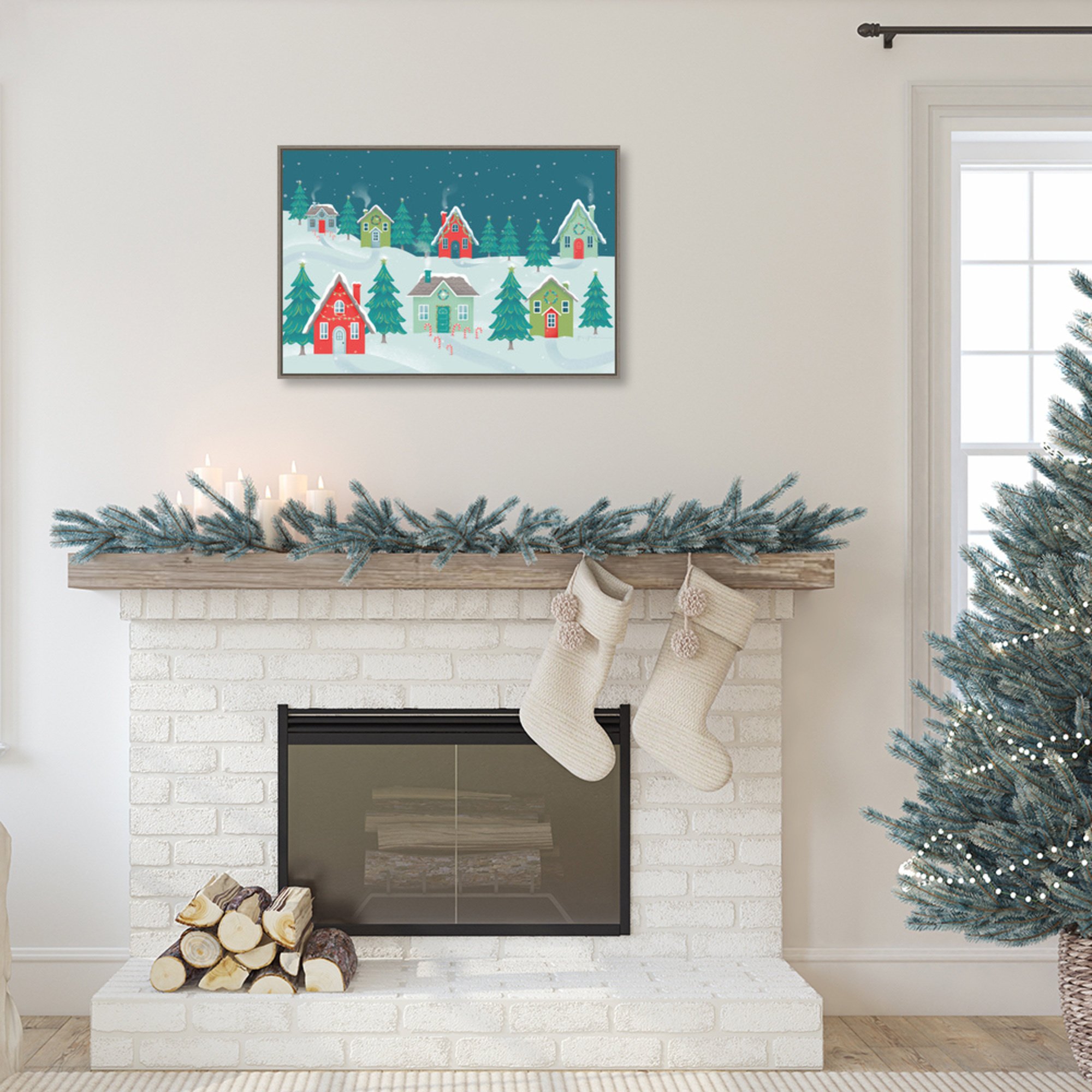 The Holiday Aisle® Fa La La I Christmas Houses By Gia Graham Framed ...