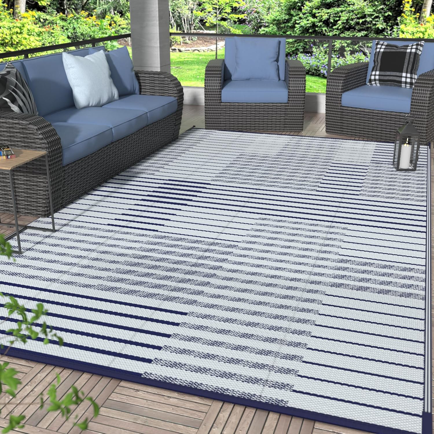Ebern Designs Reversible Waterproof Plastic Straw Outdoor Rugs Mats ...