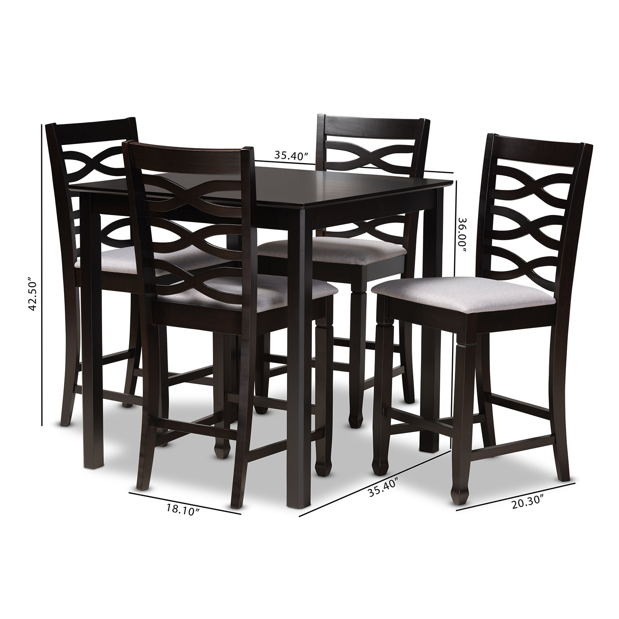 Canora Grey Sesco 5 - Piece Counter Height Dining Set & Reviews | Wayfair