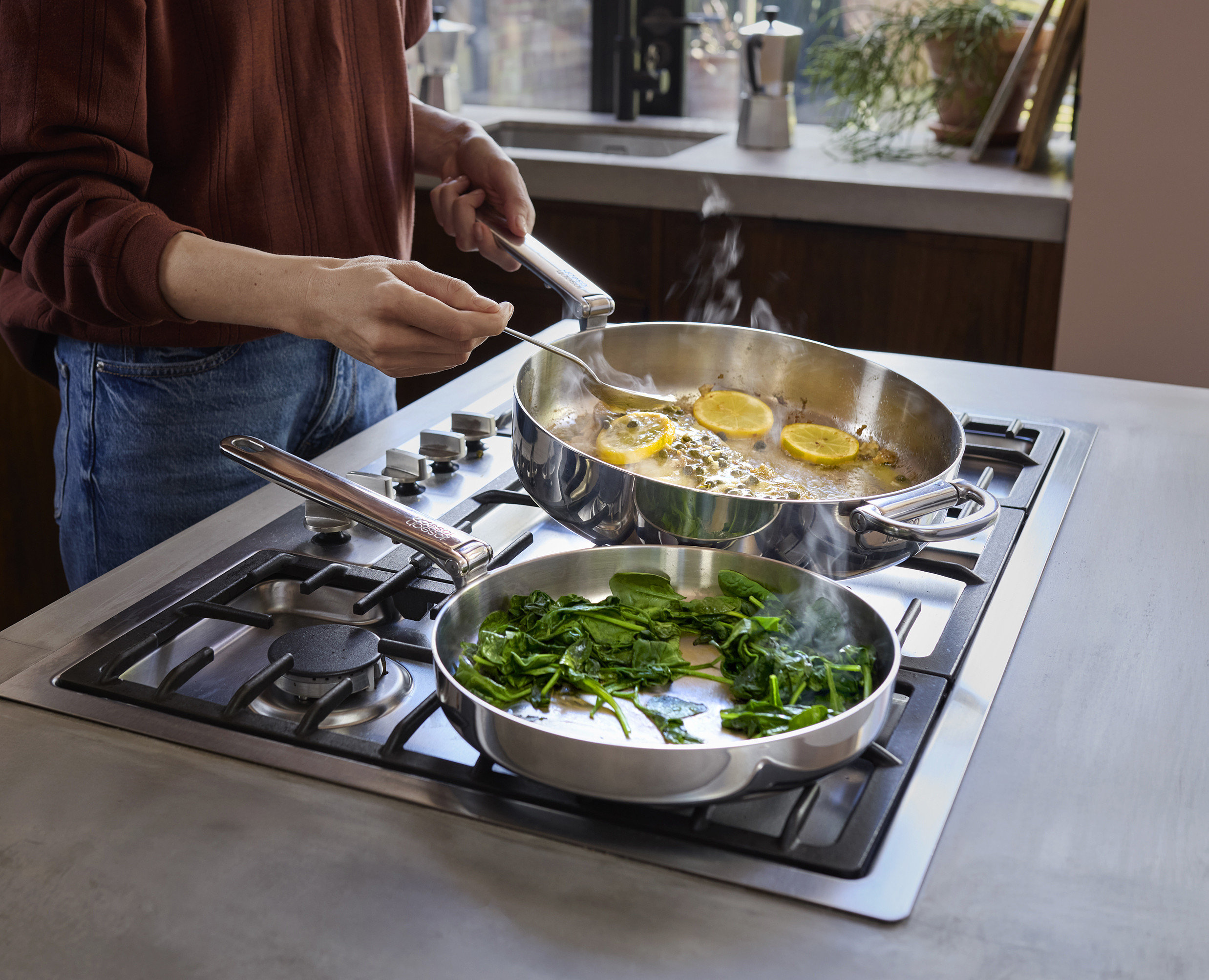 Joseph Joseph Space Steel 8-piece Stainless Steel Cookware Set with ...