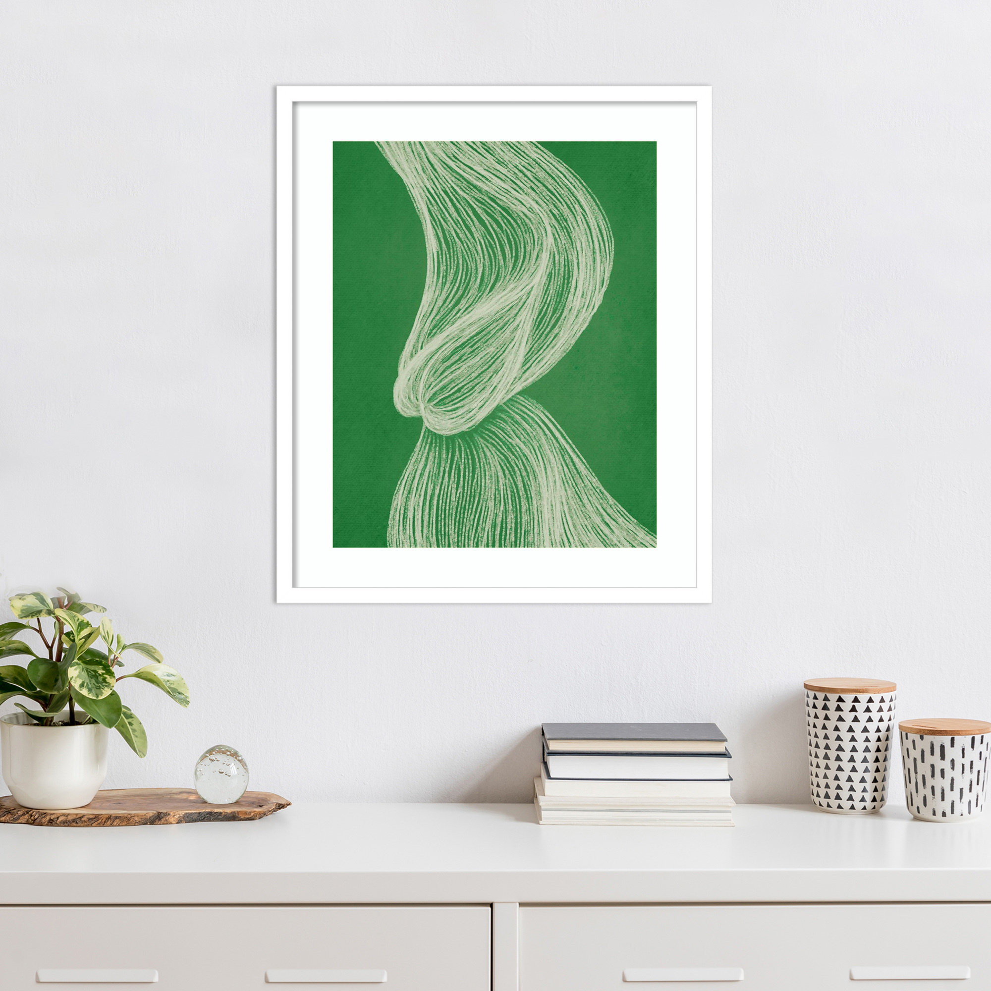Lark Manor™ Emerald Motion II by Incado Wood Framed Wall Art Print ...