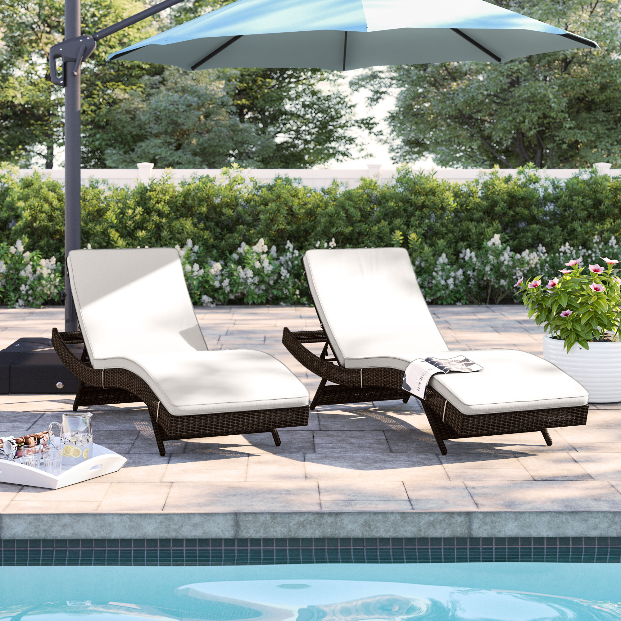 Latitude Run® Peer Outdoor Brown Patio Chaise & Reviews | Wayfair