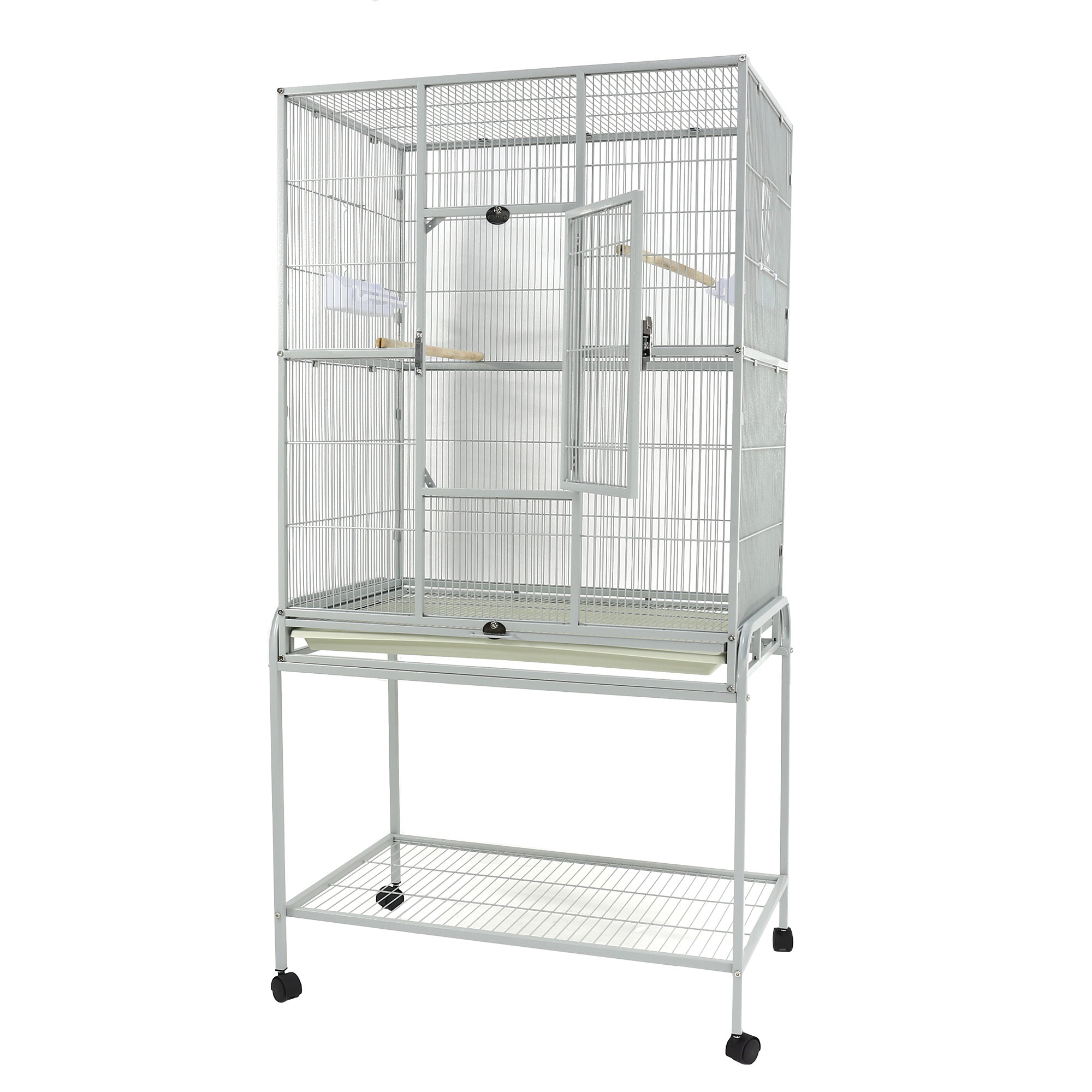 Tucker Murphy Pet™ Celisse 62'' Iron Flat Top Flight Cage with Wheels ...
