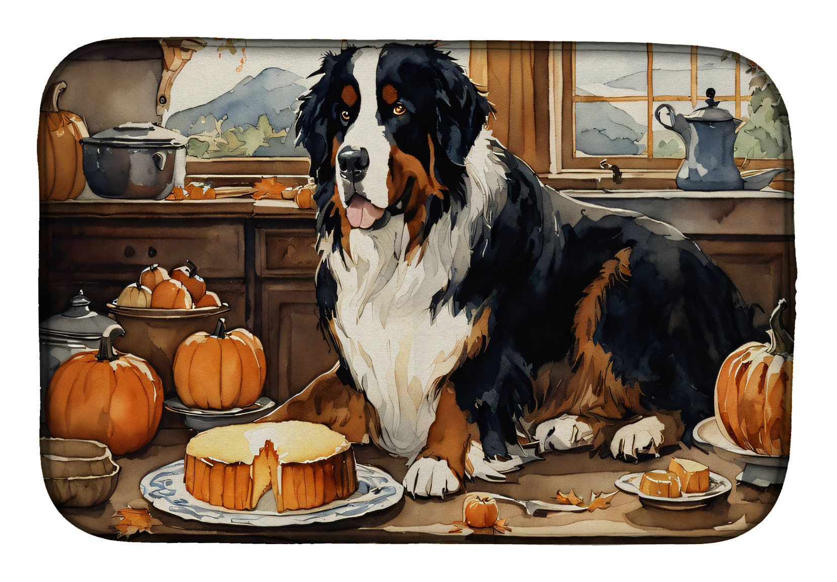 Caroline's Treasures Bernese Mountain Dog Fall Kitchen Pumpkins Dish ...