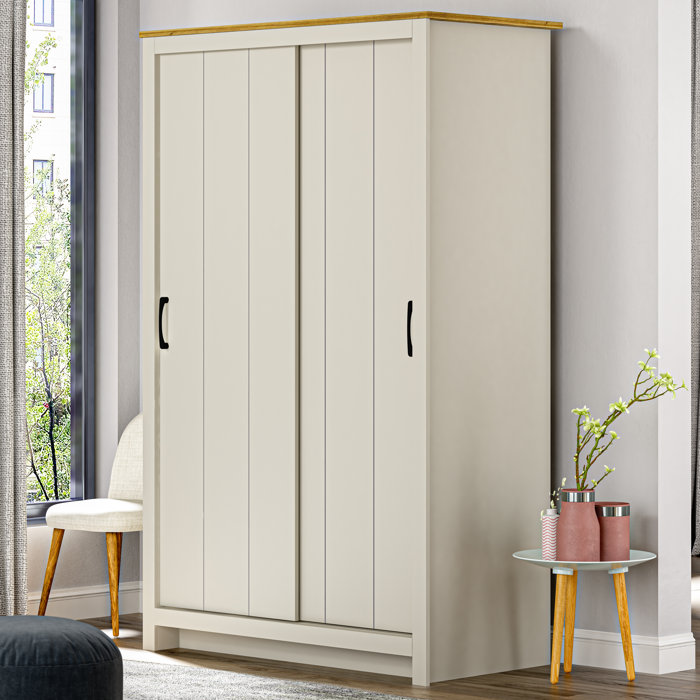 17 Stories Limestone 2 Door Manufactured Wood Wardrobe & Reviews ...