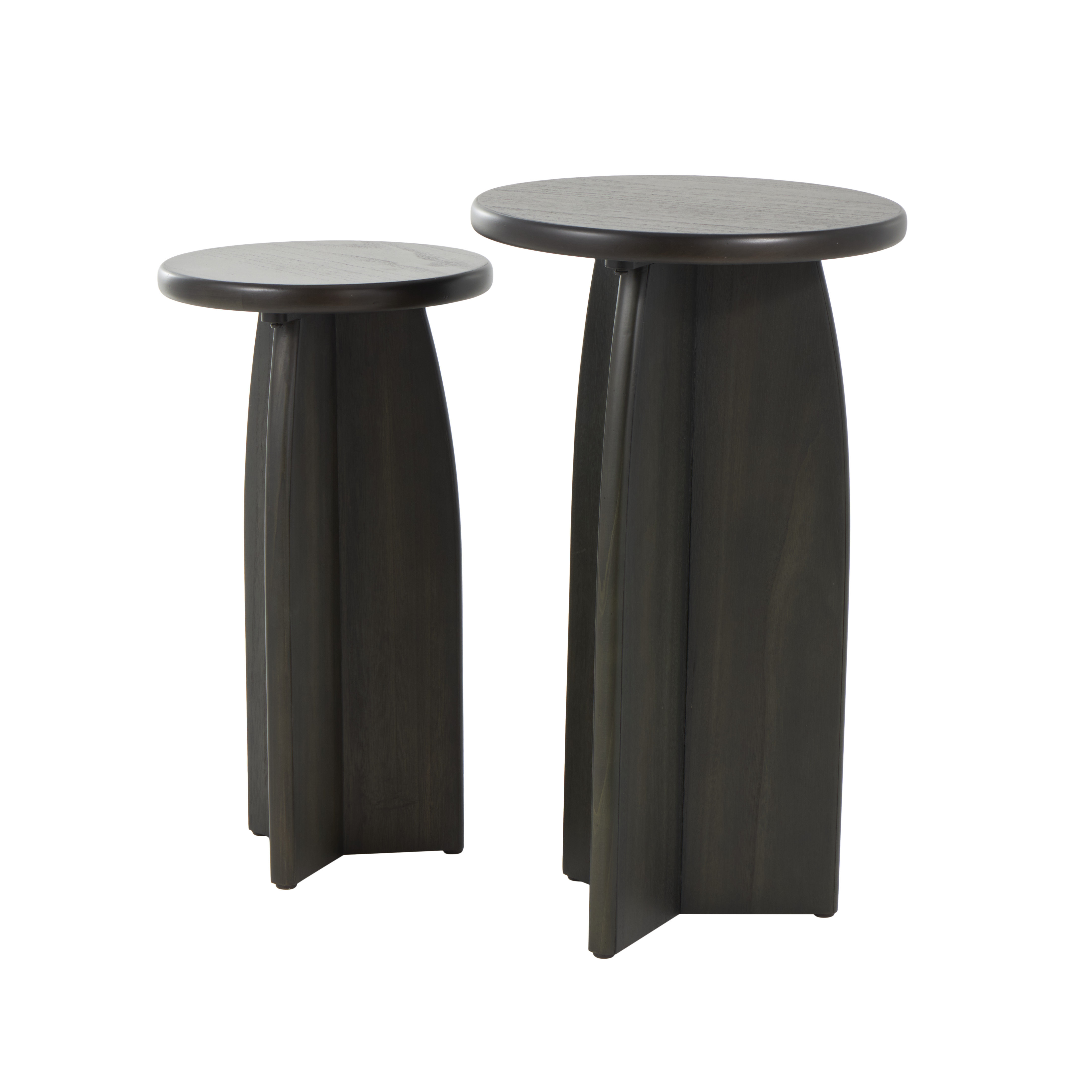 Millwood Pines Atiye Wood Pedestal Side End Accent Table Set | Wayfair