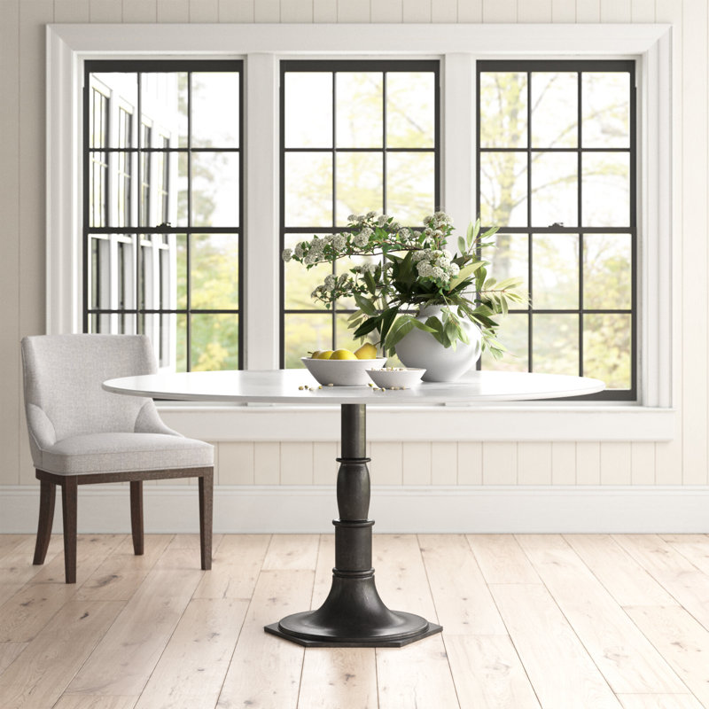 Birch Lane™ Mickley 60" Genuine Marble Pedestal Dining Table & Reviews ...