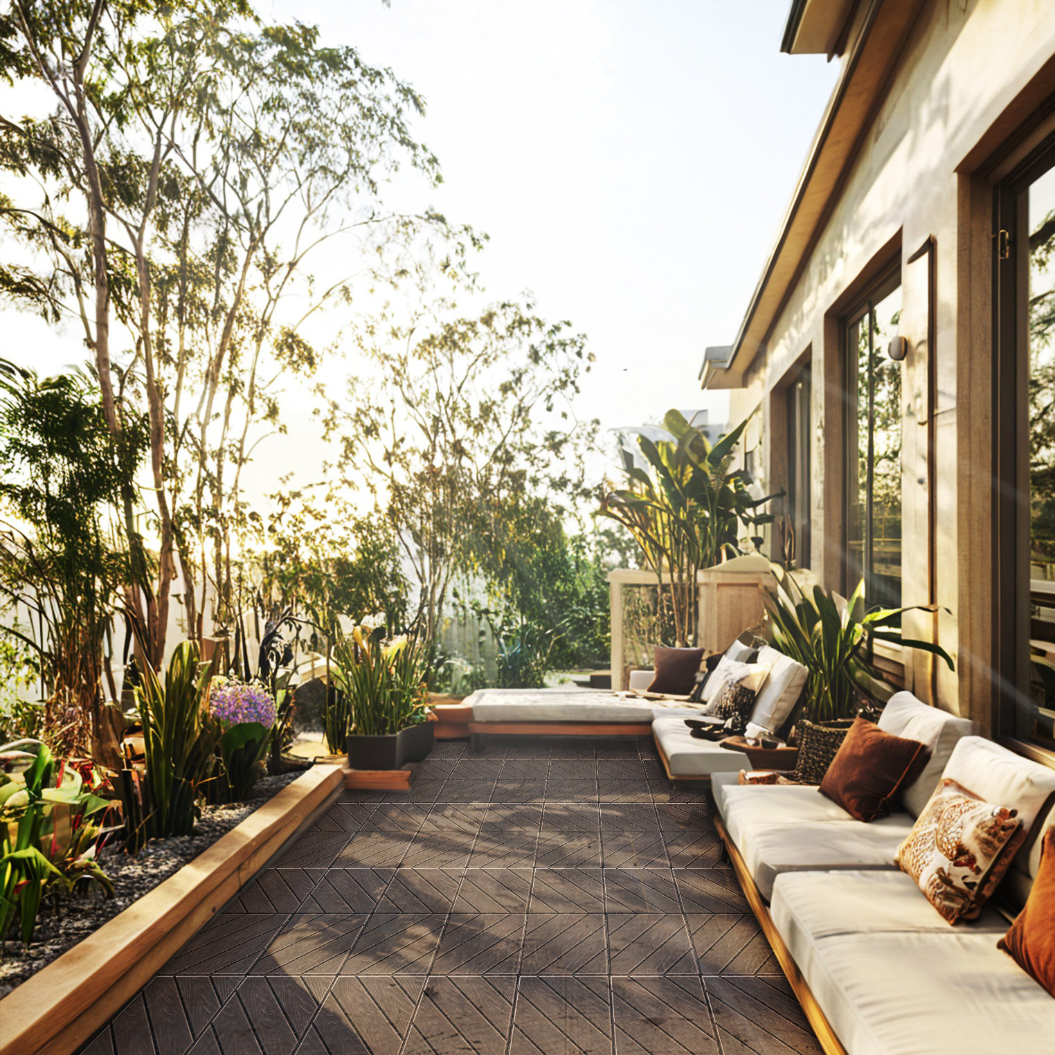 BVNECXP Plastic Composite Deck Tiles Set Of 35Pcs, Composite Decking ...