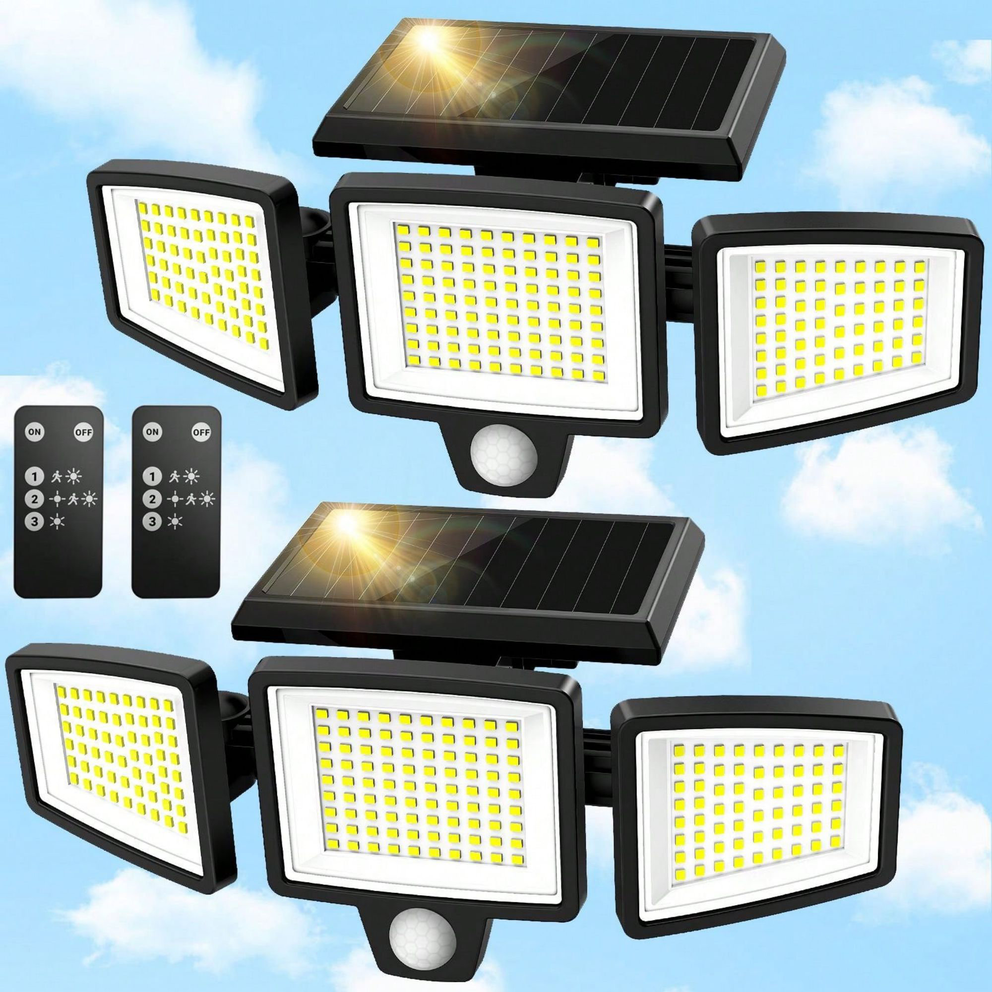 Arlmont & Co. 270° Wide Angle Flood Wall Lights with 3 Modes(2 Packs ...