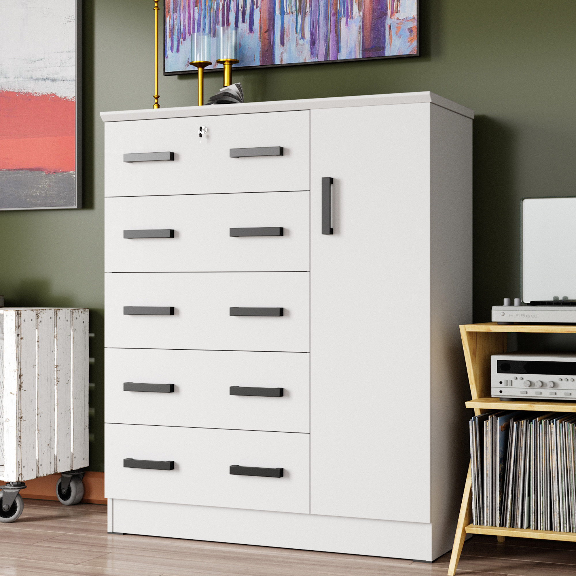 Inbox Zero Odesser 56" Tall Dresser, Wardrobe Combo & Reviews | Wayfair