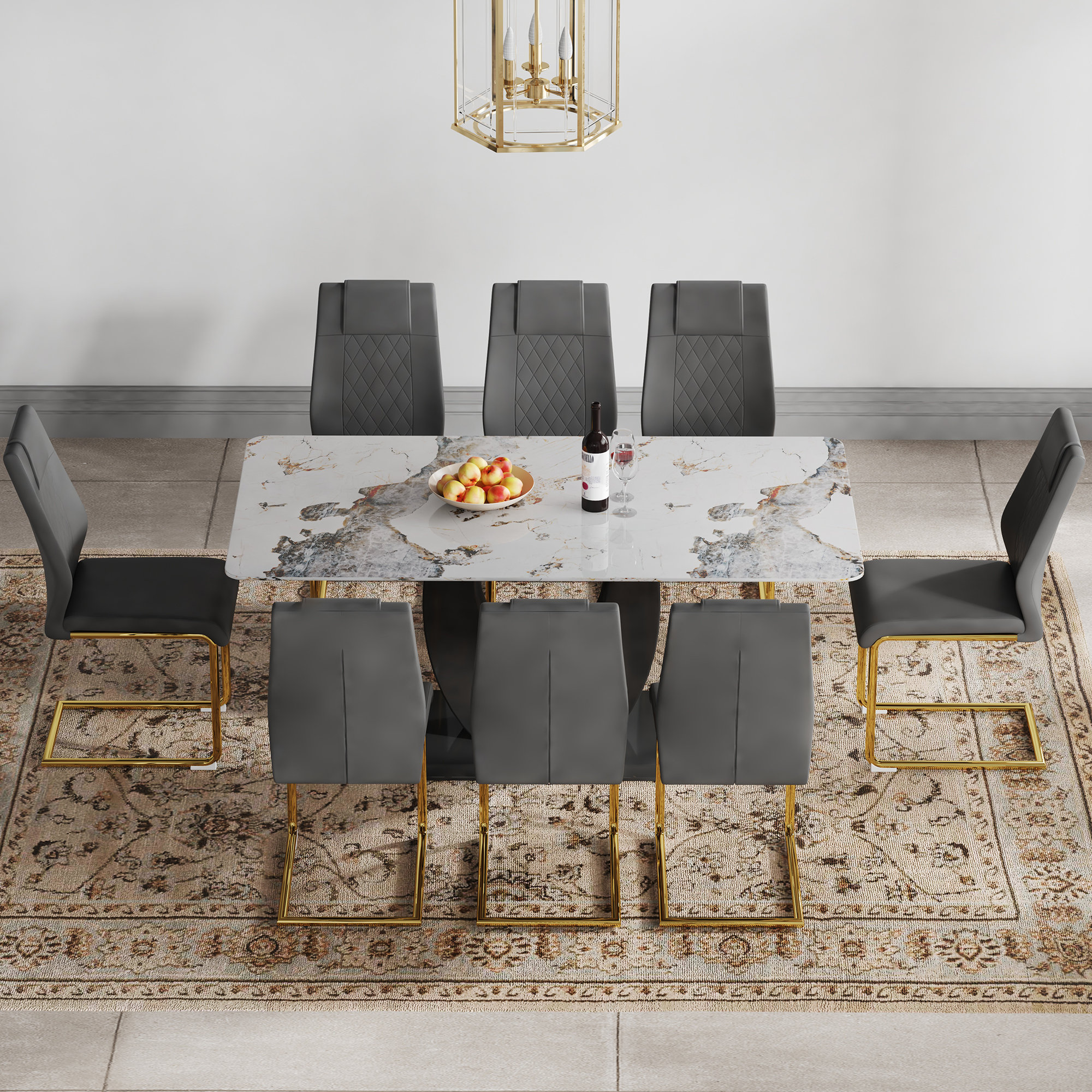 Everly Quinn Luelle Rectangular 67'' L x 37'' W Dining Set | Wayfair