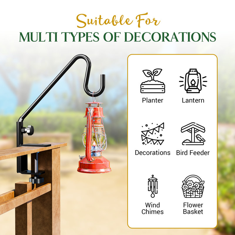 Bme Steel - Railing hook - Black - 11" 2pcs | Wayfair