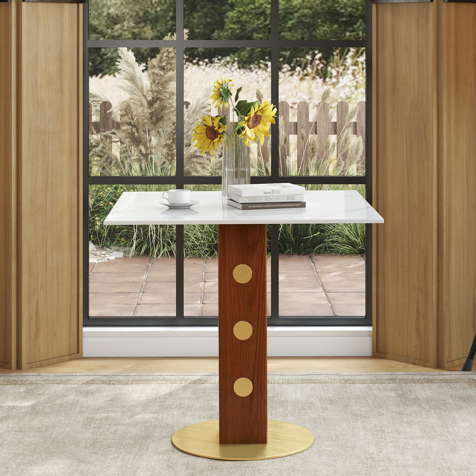 Mercer41 Contemporary 2 - Person Table For Small Spaces, 33.5" Sintered ...
