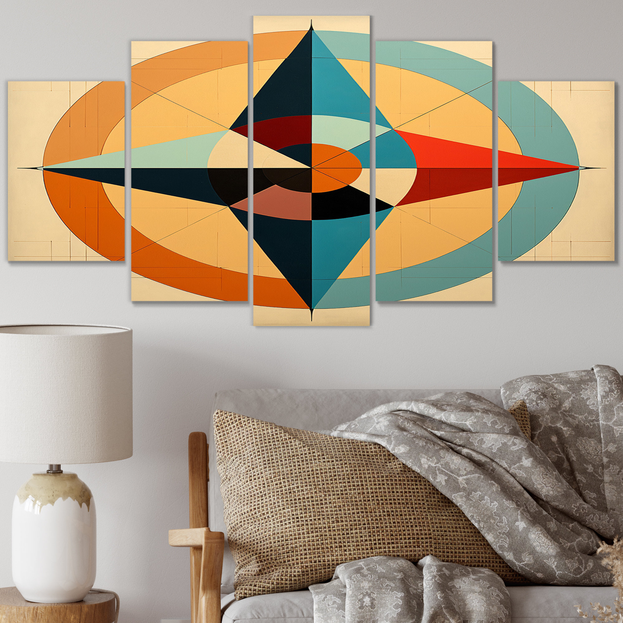 George Oliver Midcentury Compass Abstract Vintage Geometrics - Modern ...