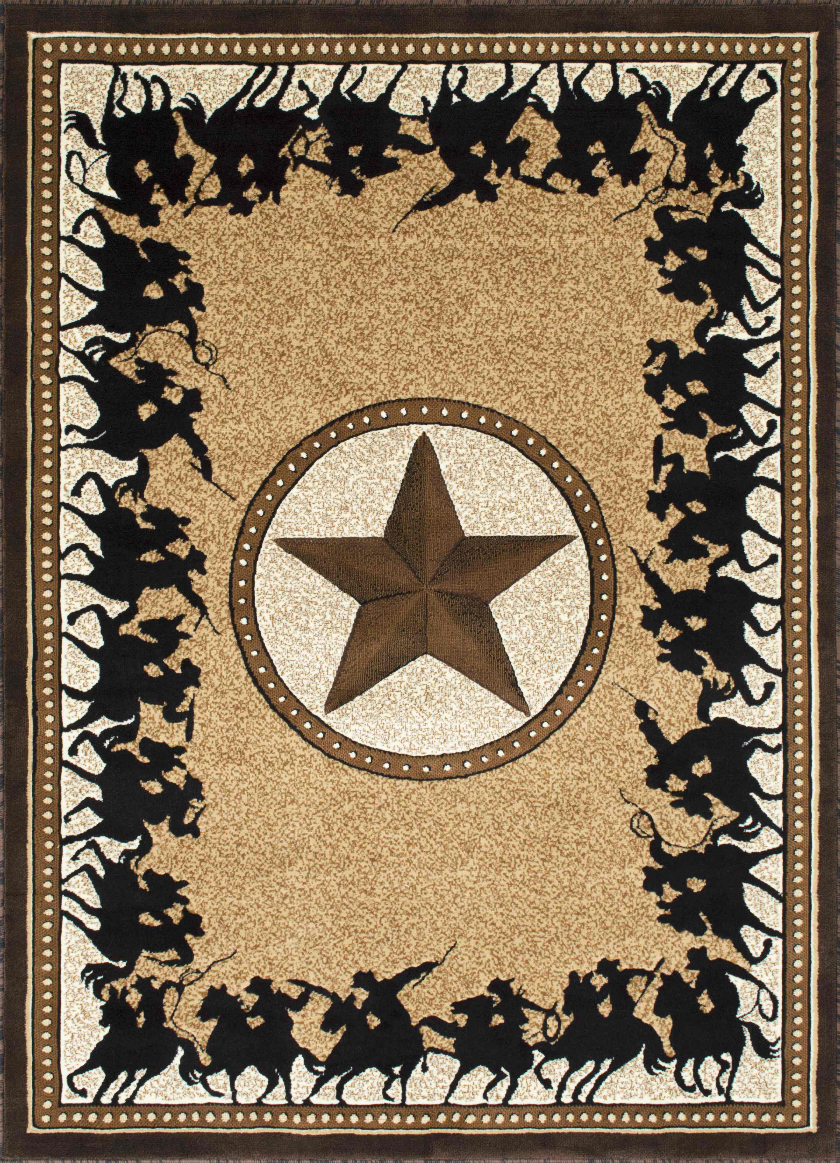 Gracie Oaks Atonio HR Texas Star Rug Traditional Accent Rug In Berber ...
