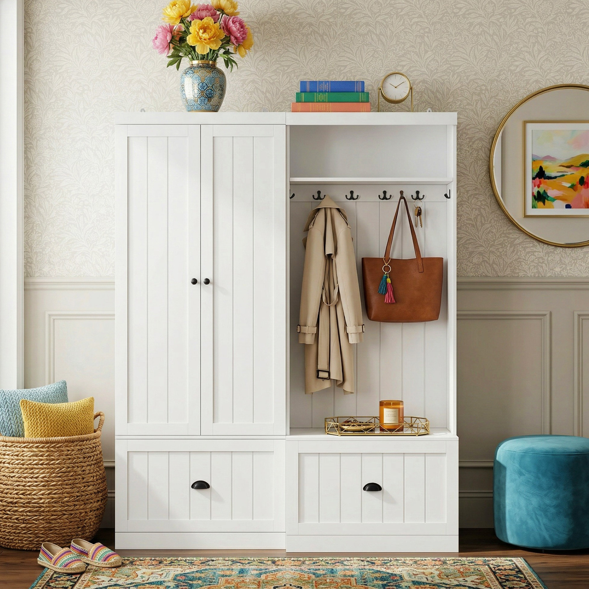 Lark Manor™ Hall Tree Set With Strong Storage And Metal Hooks & Reviews ...