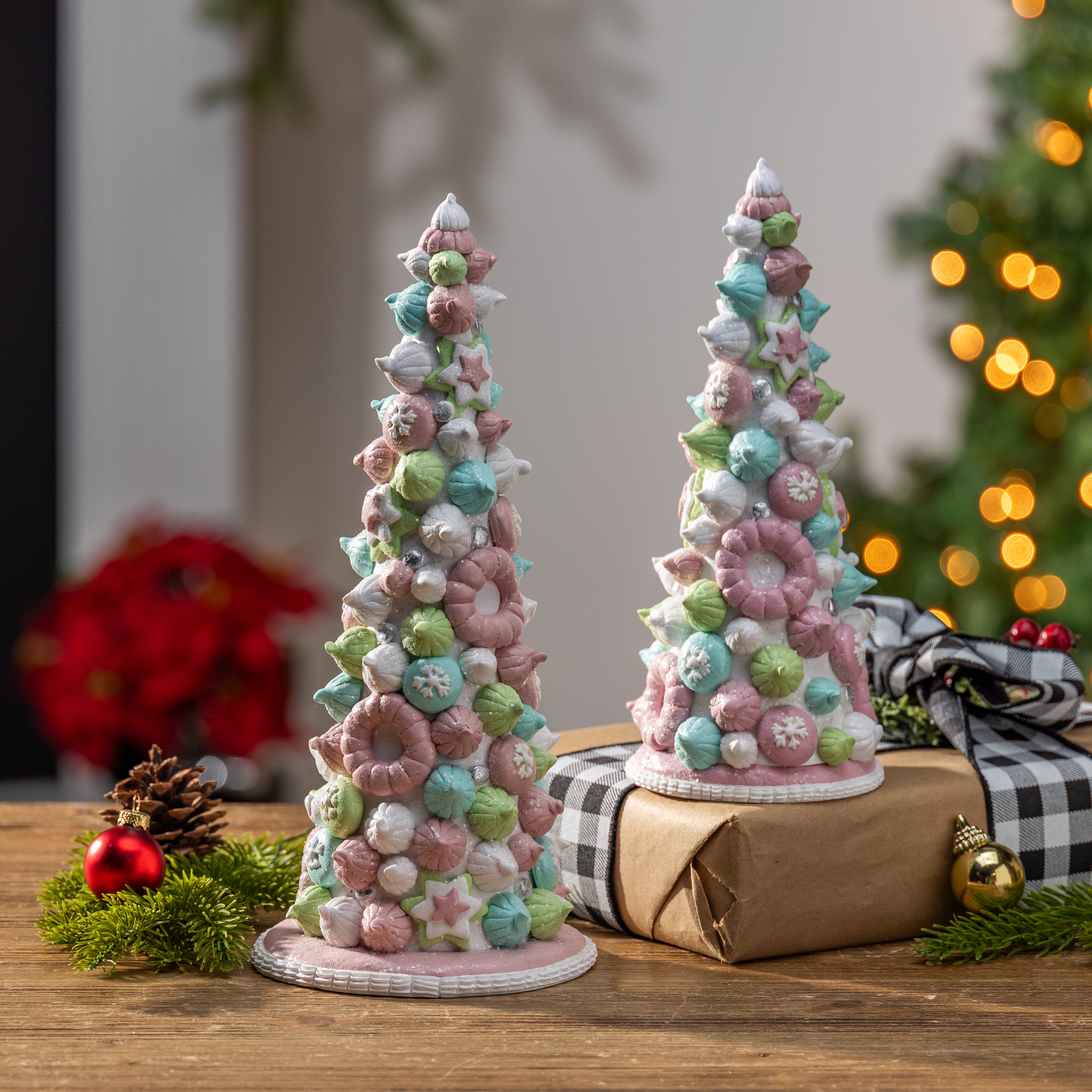 House of Hampton® Set Of 2 Clay Dough Whimiscal Holiday Ice Cream Trees ...