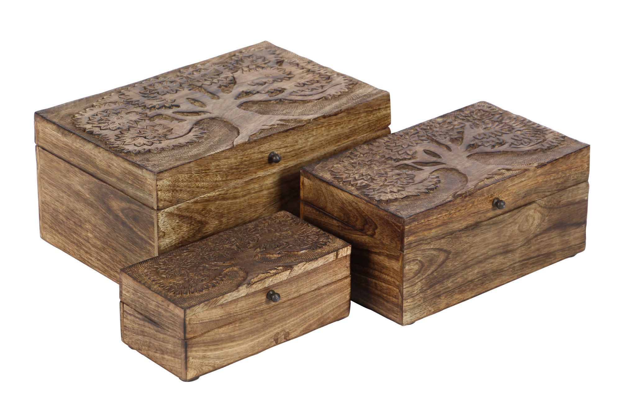 Bungalow Rose Sartell Mango Wood Handmade Floral Decorative Box with ...