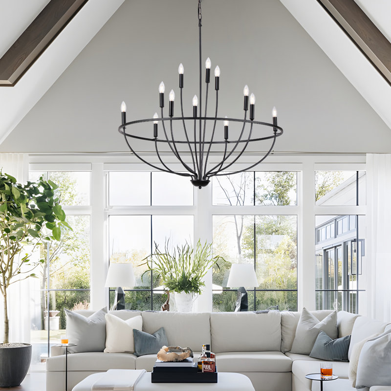 Ivy Bronx Orono 12 - Light Graceful Curve Candlestick Metal Chandelier ...