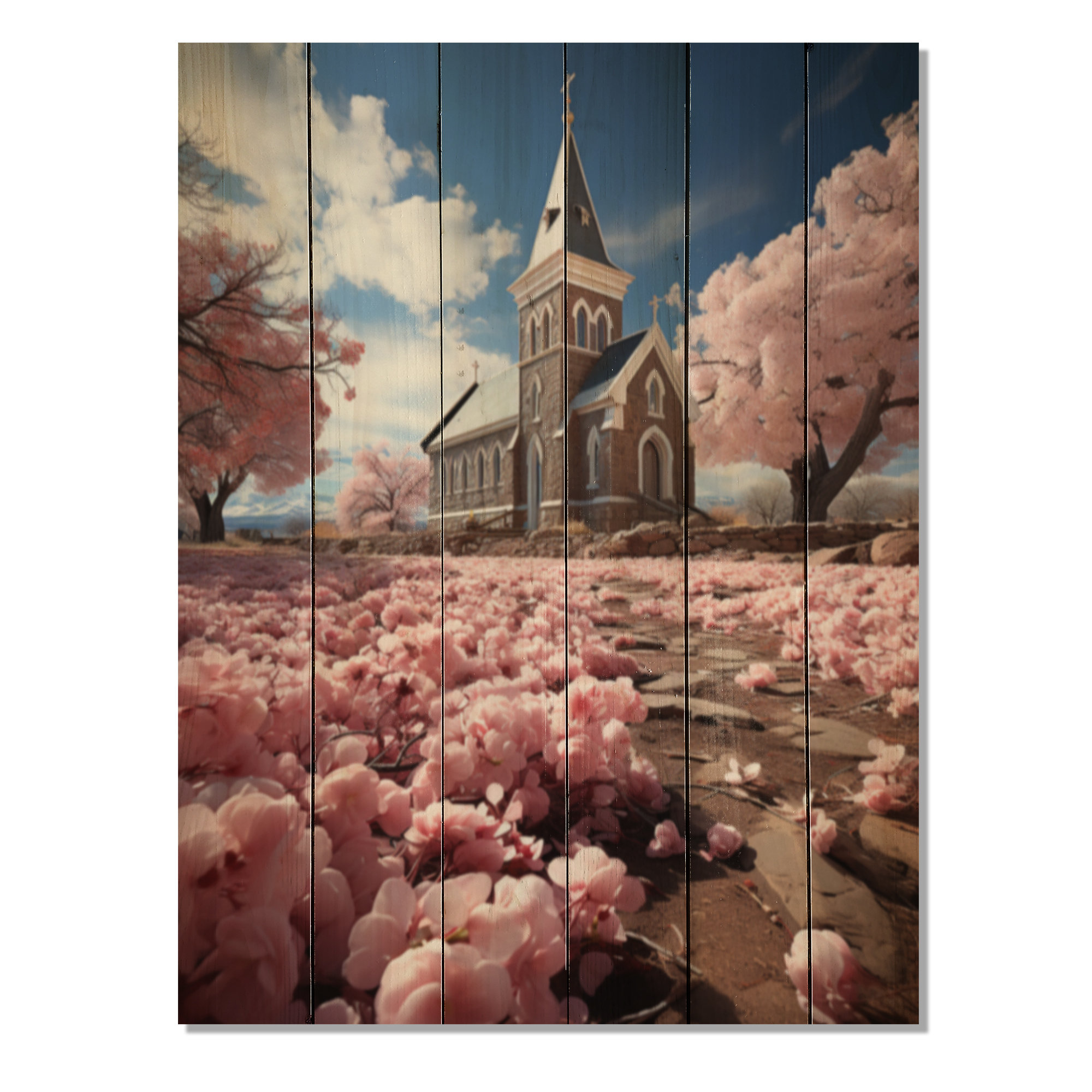 Latitude Run® Lansdcape Church Tranquil Abode II On Wood Print | Wayfair