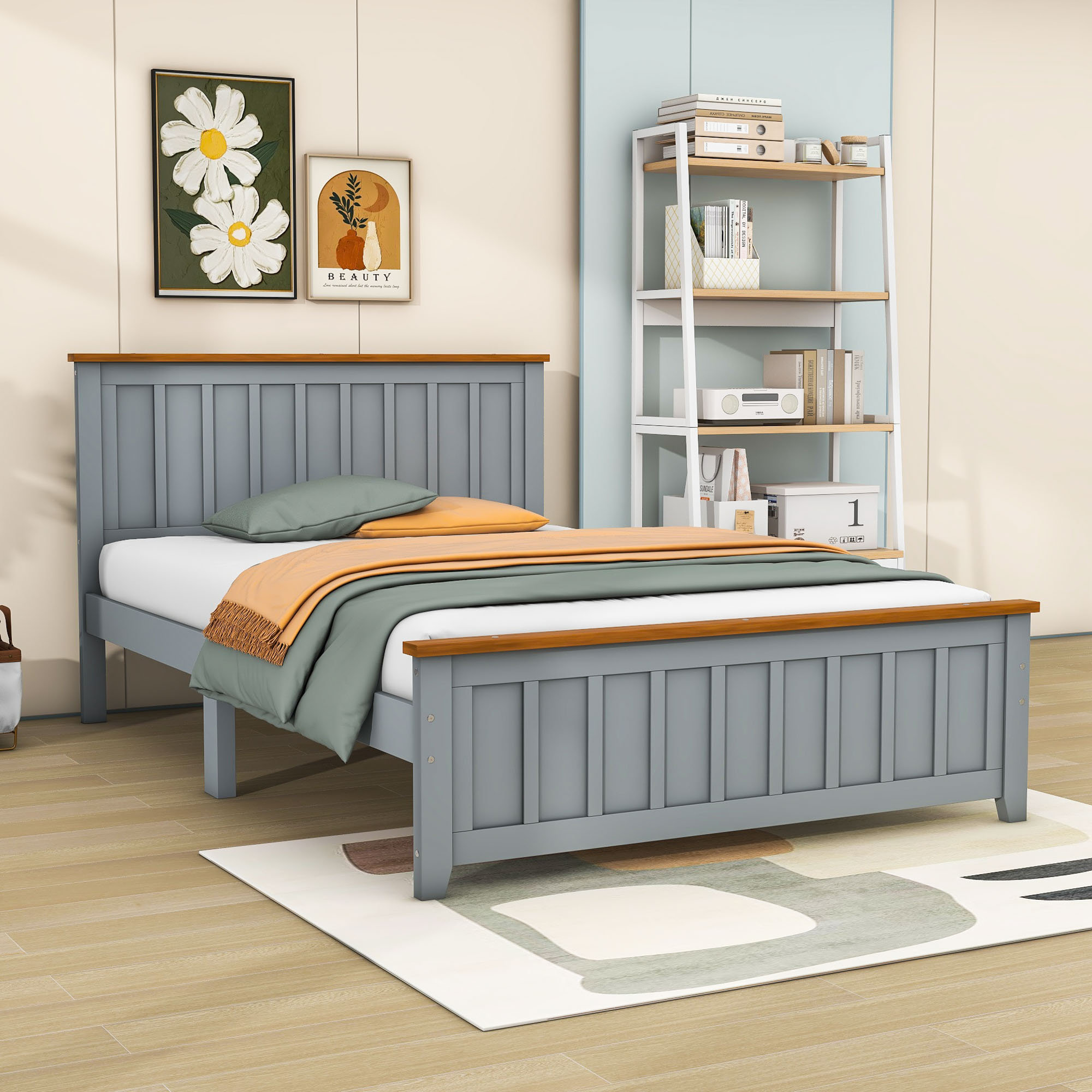 Lark Manor™ Wooden Full/Queen Wooden Platform Bed | Wayfair