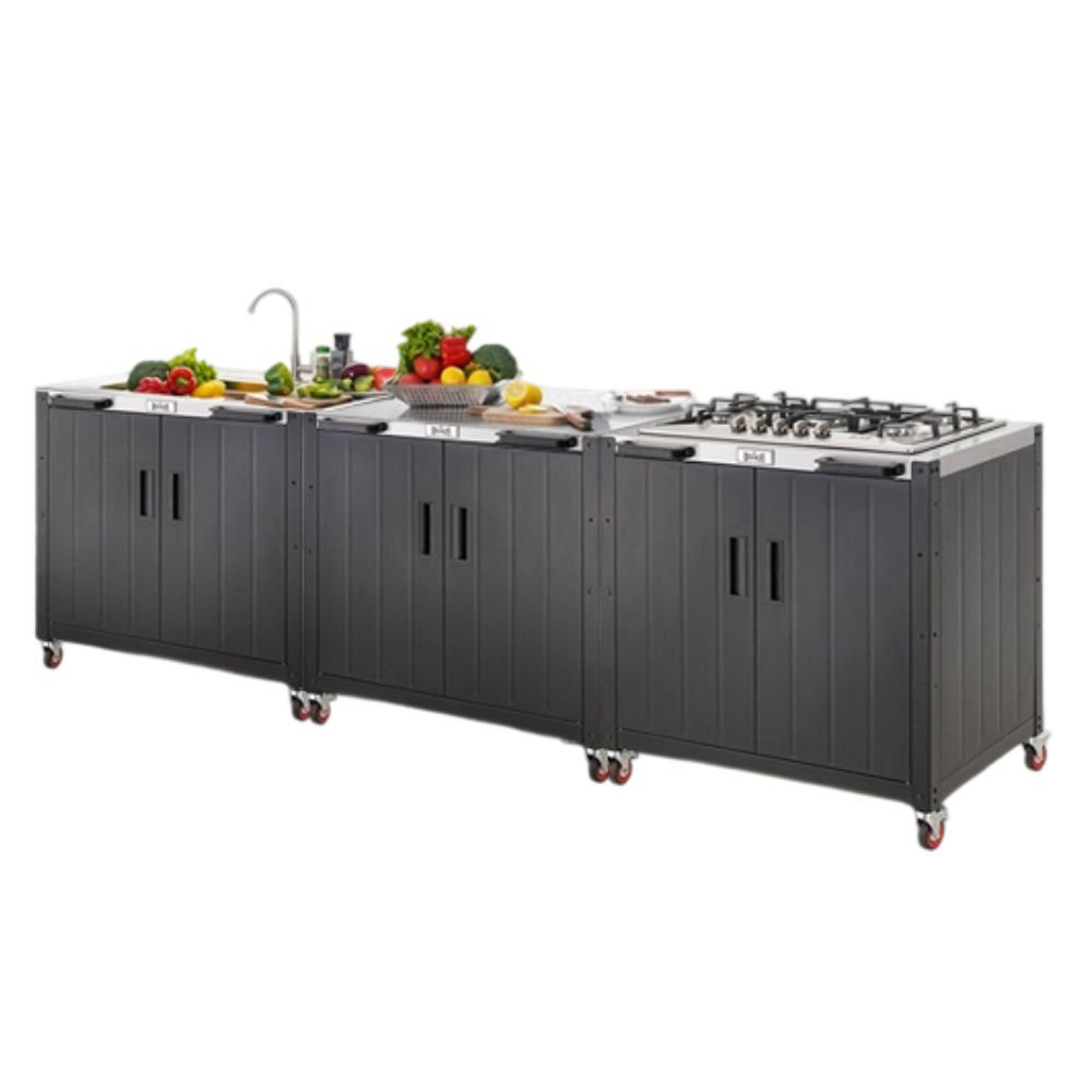 Feasto 3 Piece Freestanding Modular Outdoor Kitchen Set & Reviews ...