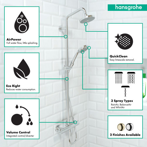 Hansgrohe Croma Complete Shower System with Quick Clean & Reviews | Wayfair