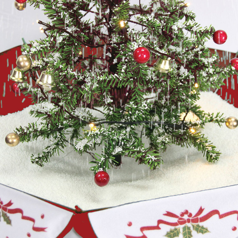 Fraser Hill Farm 29-inch Musical Prelit Snowing Christmas Tree with Red ...
