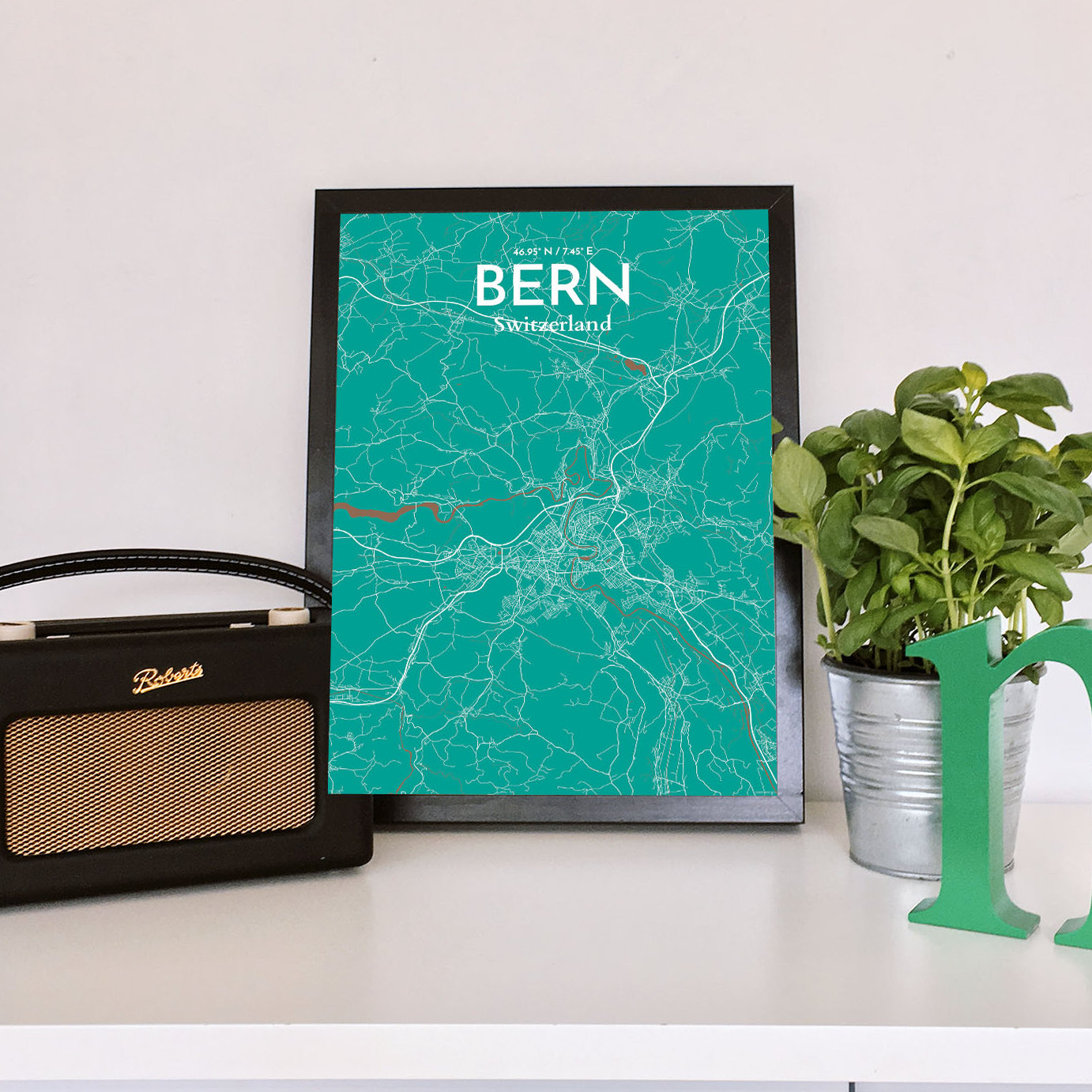 East Urban Home Bern City Map - Unframed Graphic Art Print on Paper ...