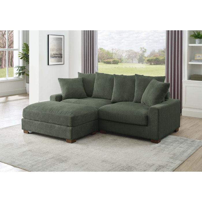 Wade Logan® Arzelia 3 - Piece Corduroy Sectional & Reviews | Wayfair