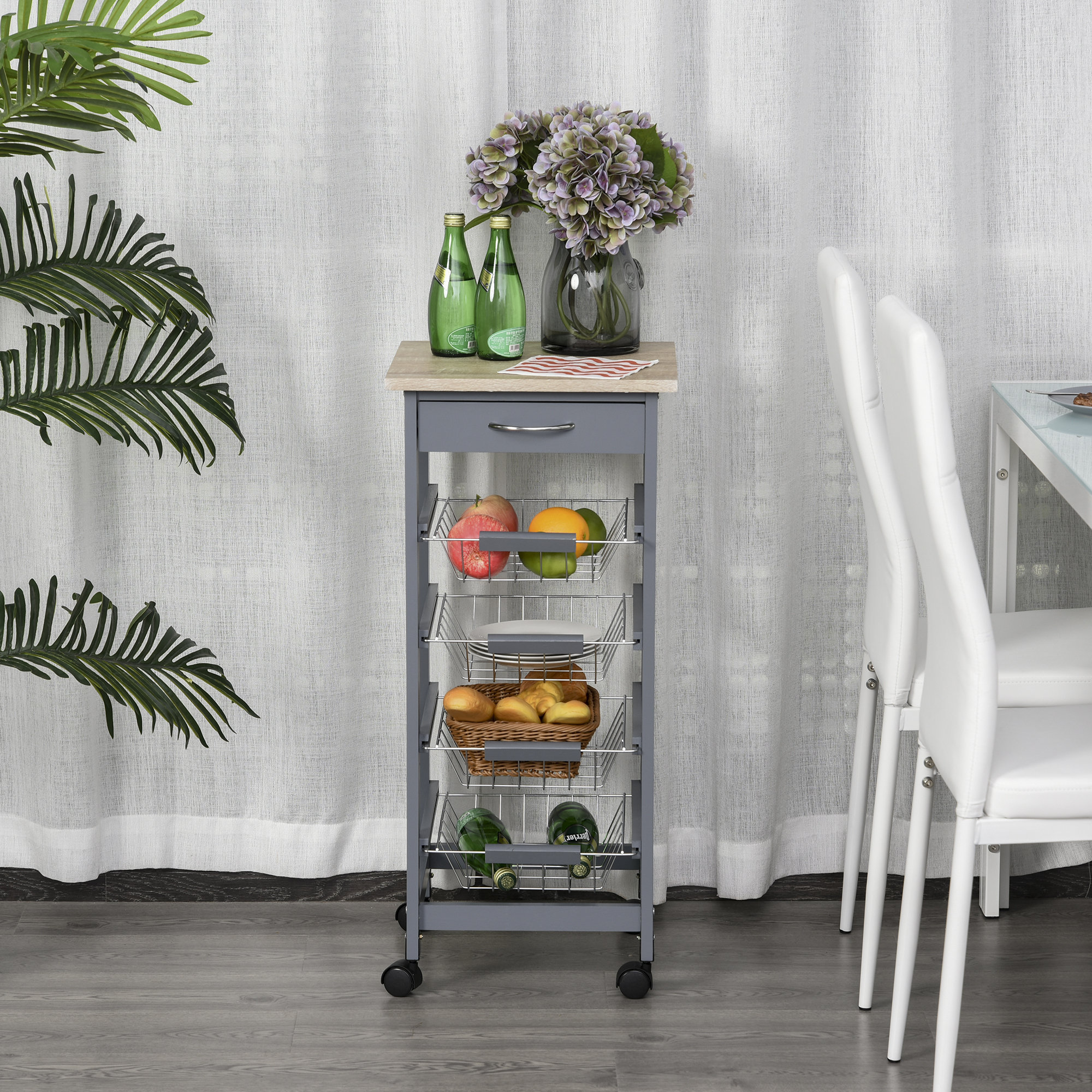 Winston Porter Raffles Wood Kitchen Cart & Reviews | Wayfair