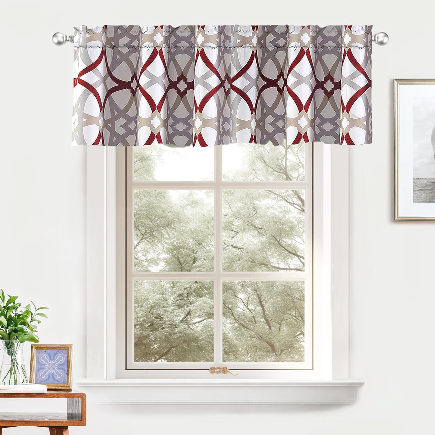 Andover Mills™ Jasso Geometric Kitchen Valance Tailored 52" W Window ...